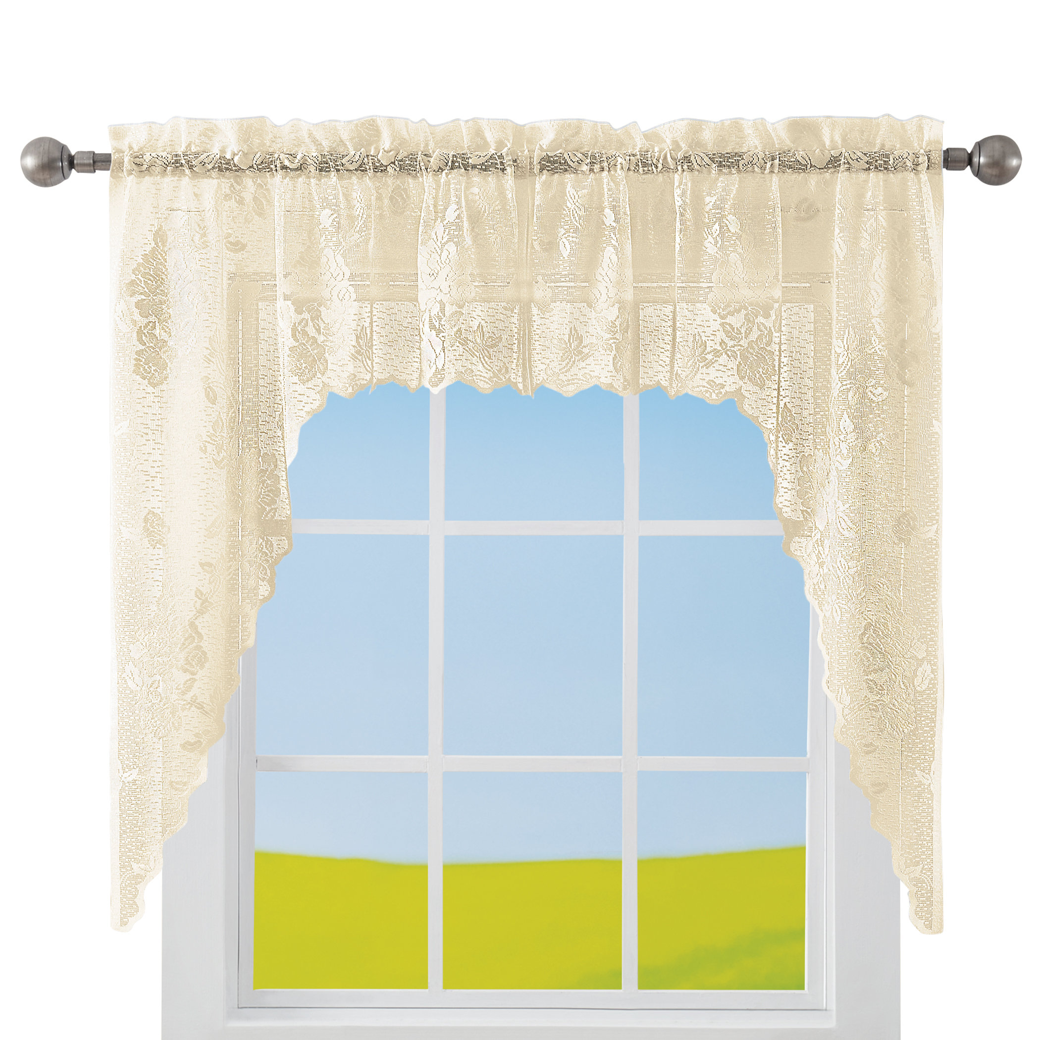 Winston Porter Rhunette Clear Swag Window Valance | Wayfair