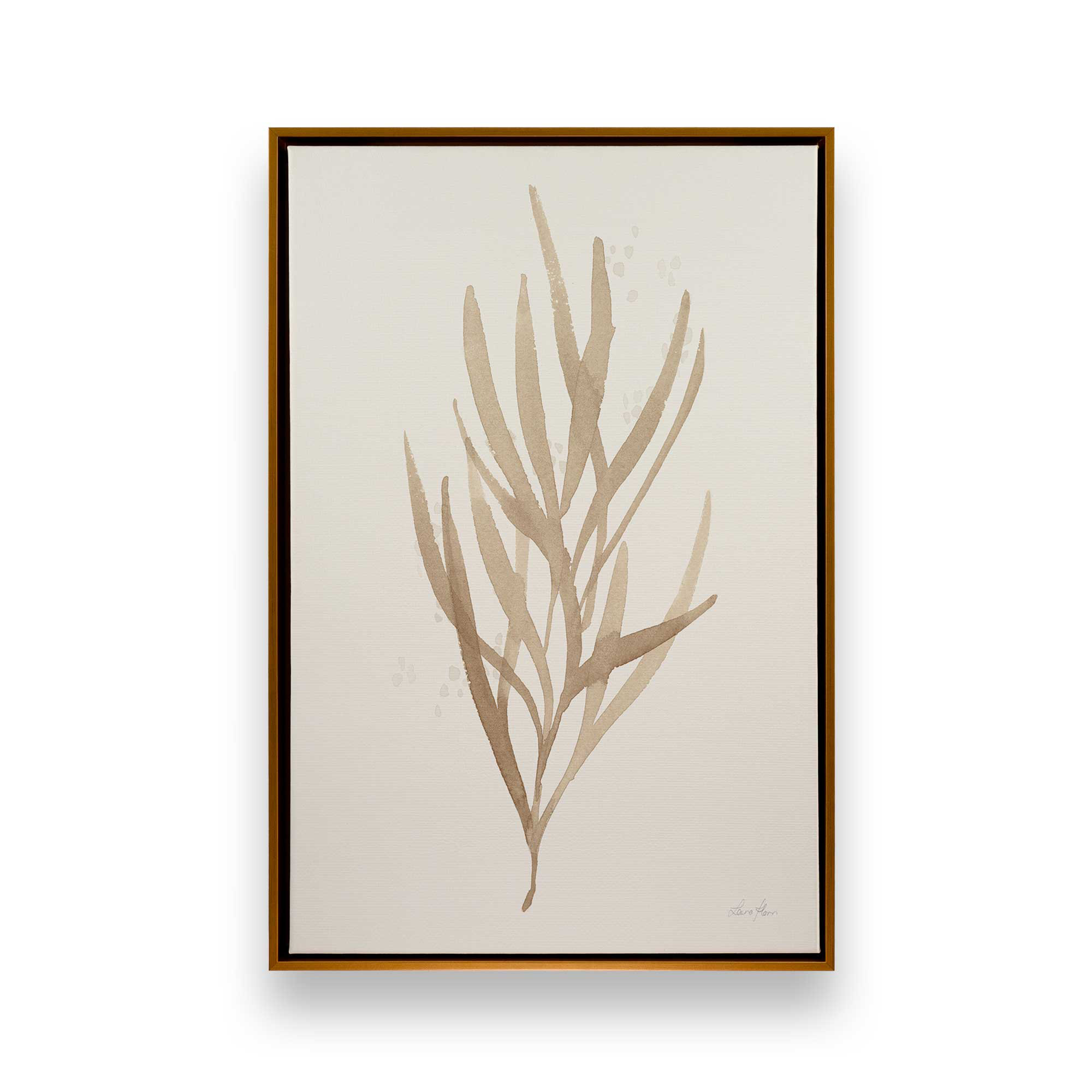 Dakota Fields Tan Leaf Impressions II Canvas Print in a Frame | Wayfair