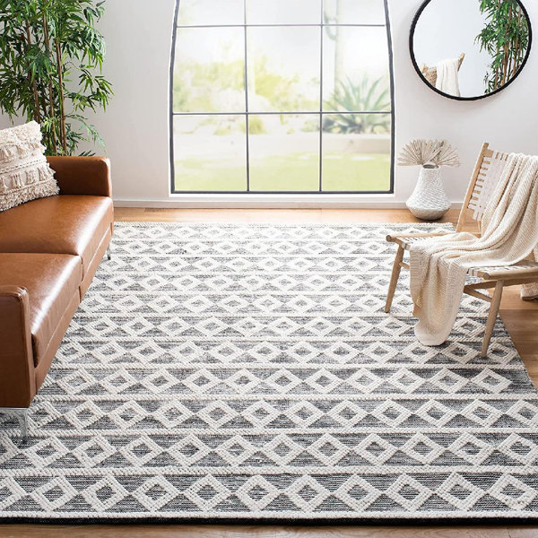Union Rustic Anvay Handmade Flatweave Wool White/Gray Rug | Wayfair