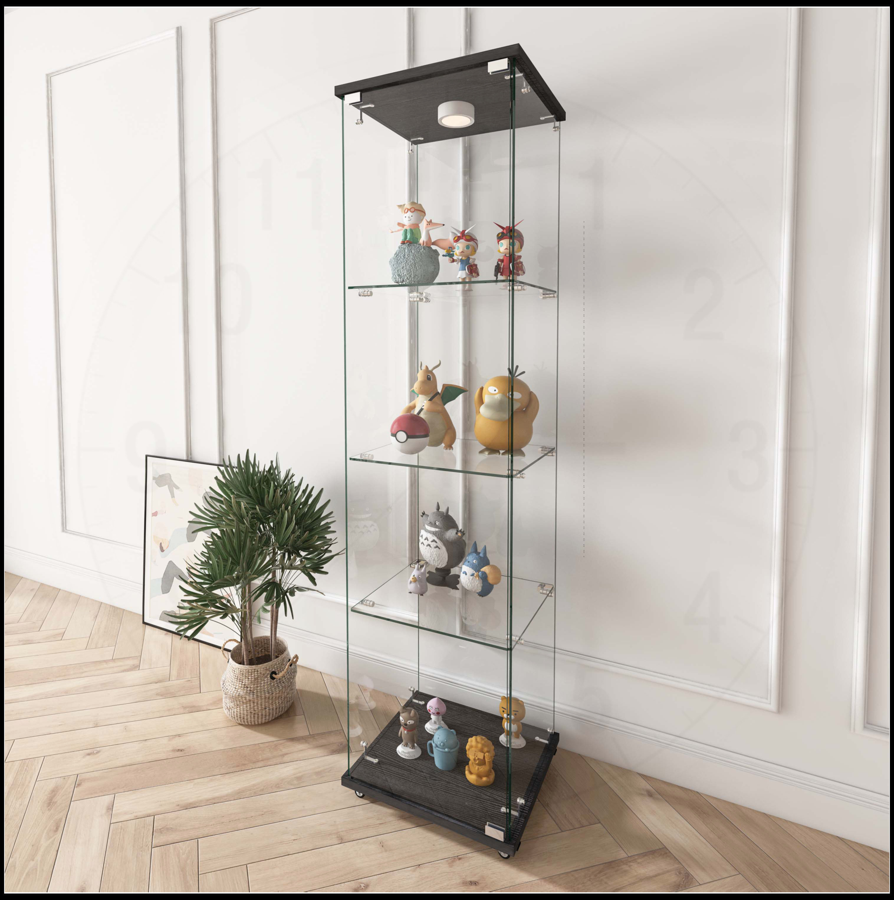Wrought Studio™ Stylish Tempered Glass Display Cabinet with LED Lights ...