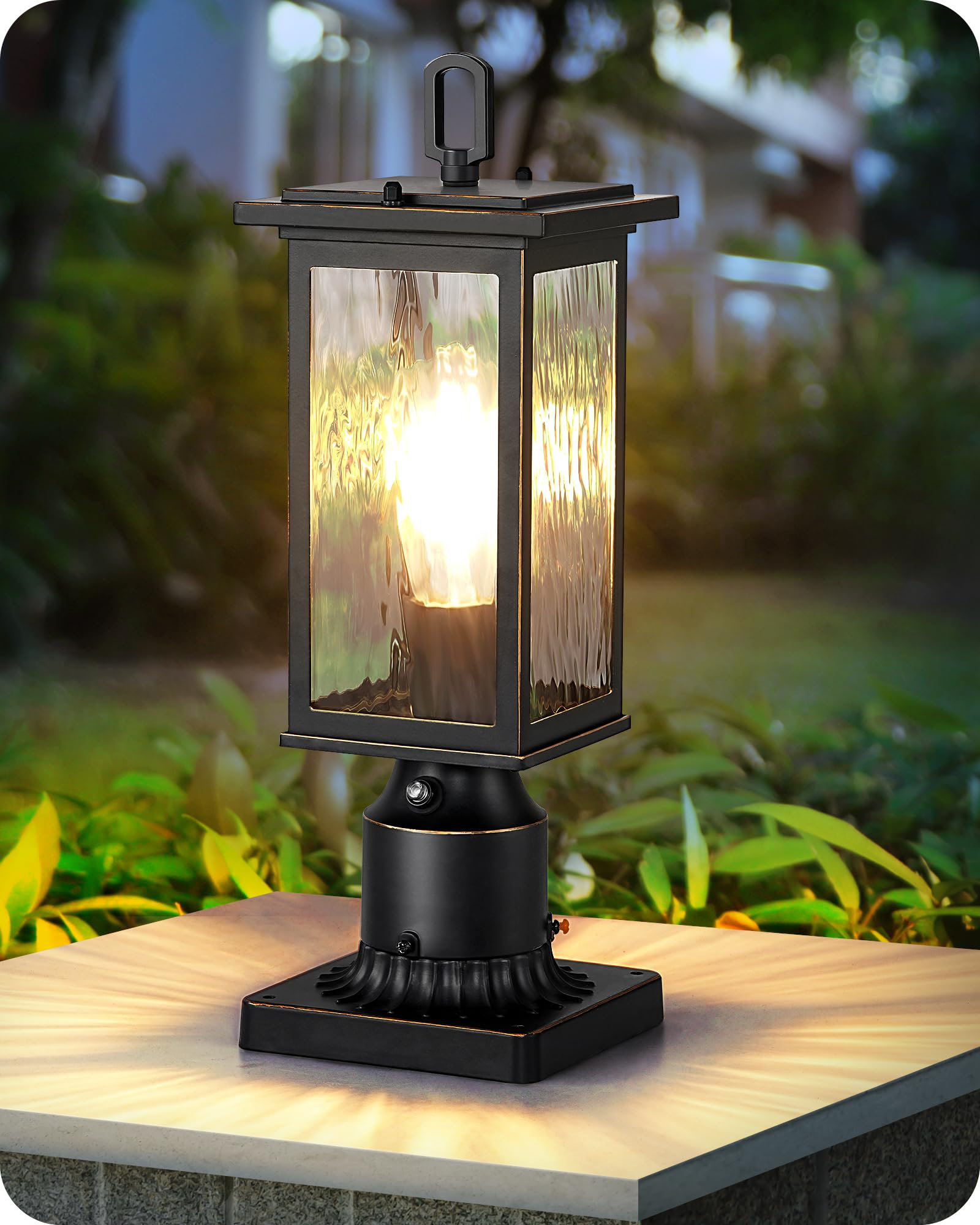 Breakwater Bay Pole Light Fixture With Pier Mount Base Water Ripple ...