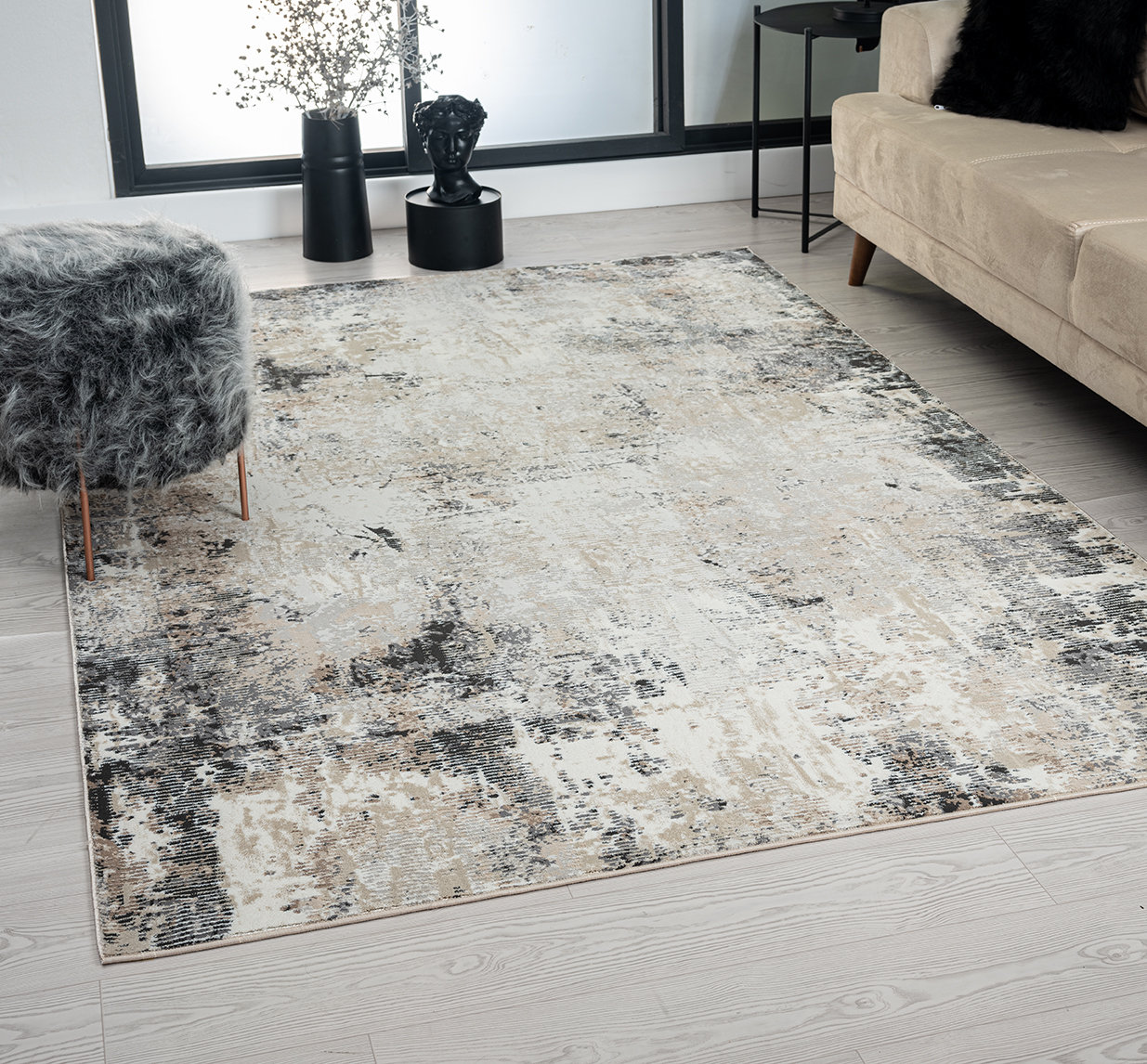 17 Stories Adamari Abstract Beige Area Rug - Wayfair Canada