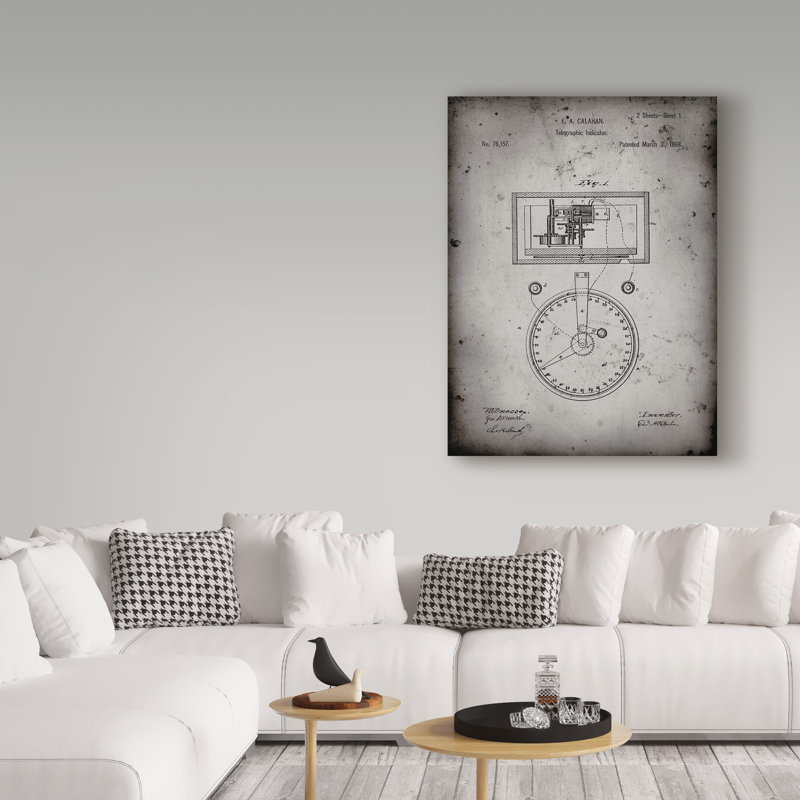 Trademark Fine Art 'Stock Telegraphic Ticker' Drawing Print on Wrapped ...