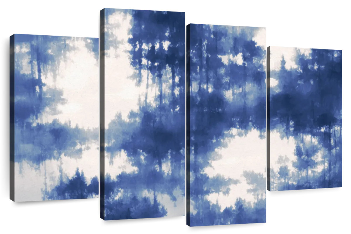 Wade Logan® Avery Abstract Blue Forest Reflection | Wayfair