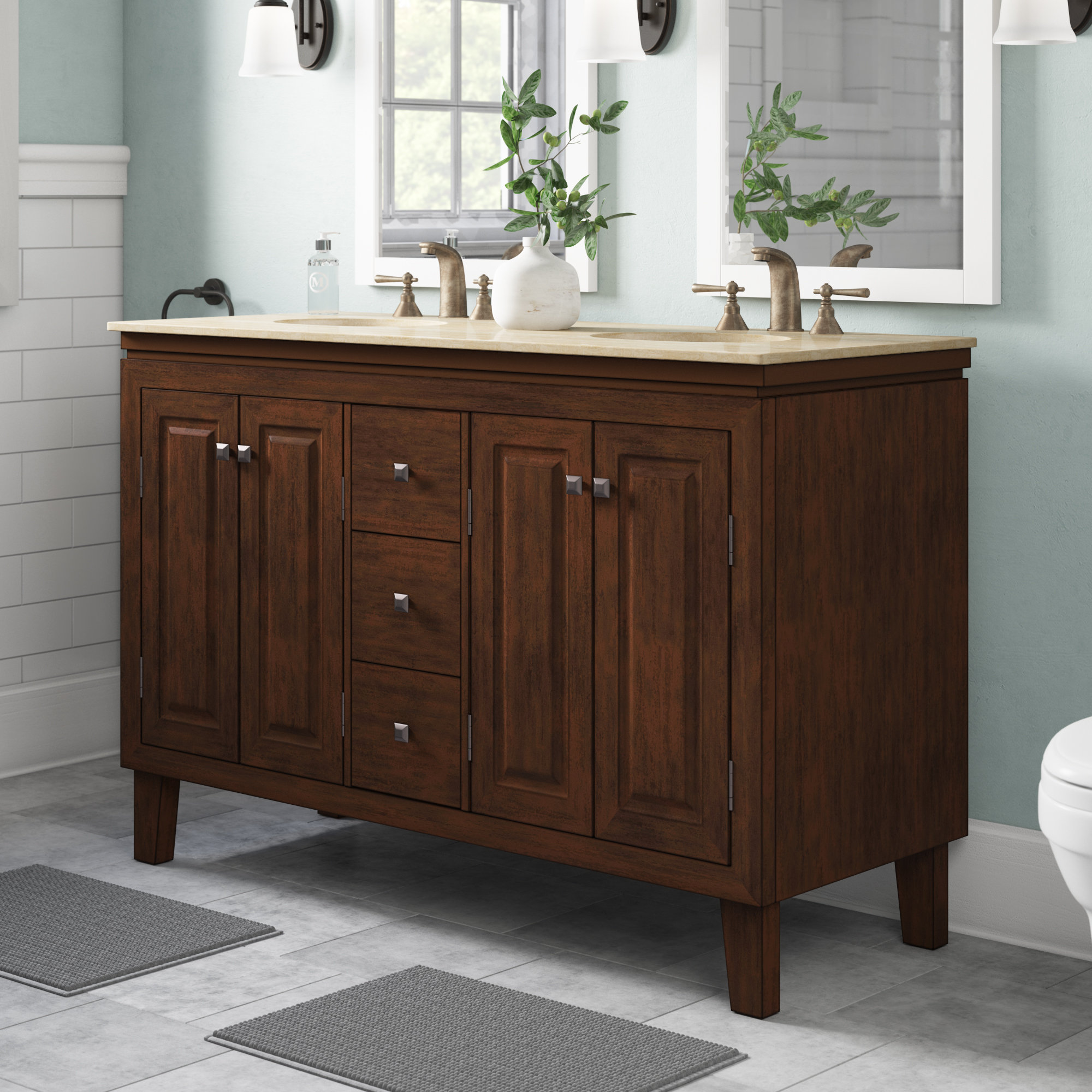 Darby Home Co Camilo 55" Double Bathroom Vanity Set & Reviews | Wayfair