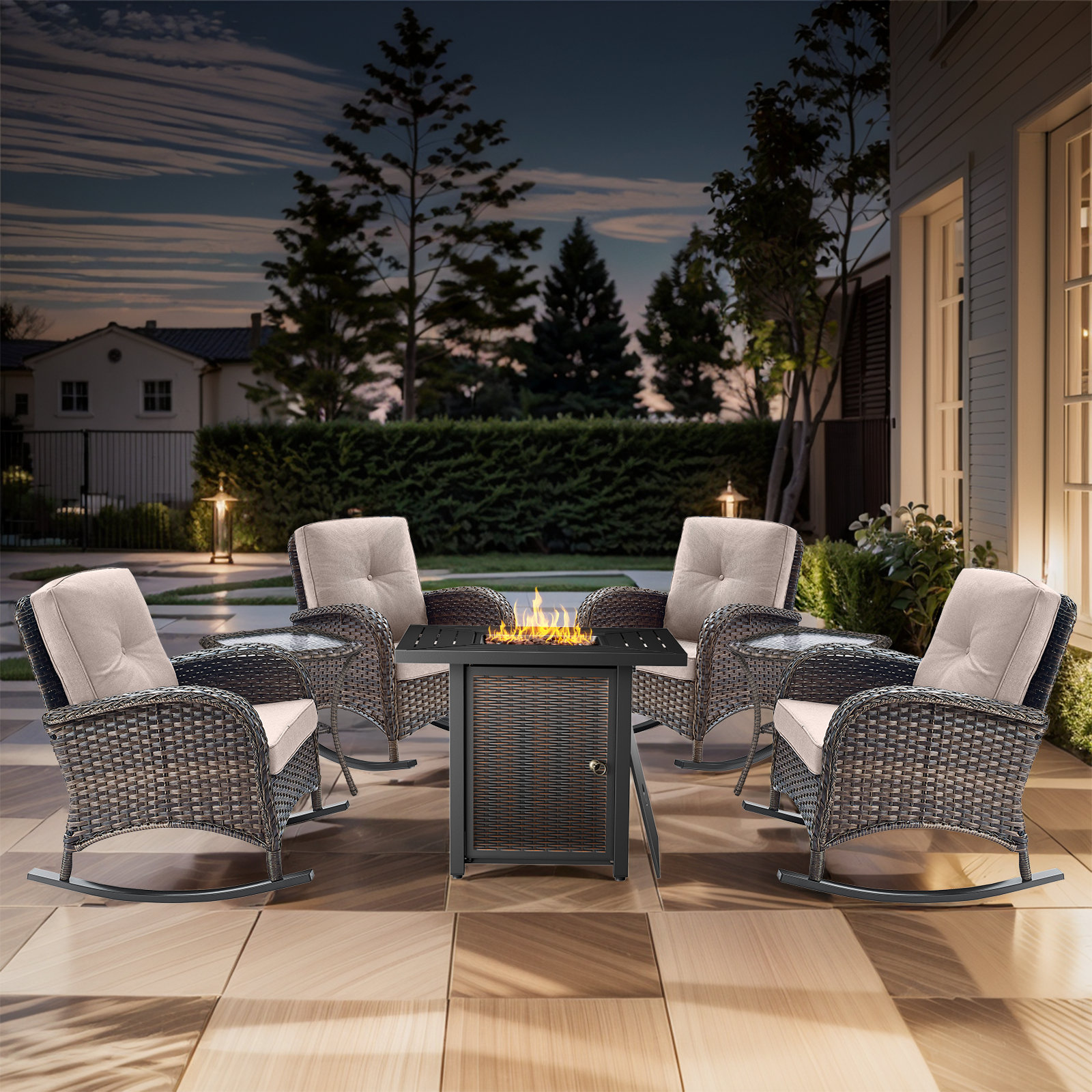 Lark Manor 7 Piece Outdoor Multiple Chairs Seating Group With Cushions ...