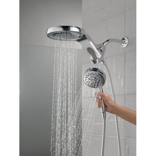 Delta Hydrorain 5 Spray Dual Shower Head and Handheld Shower with ...