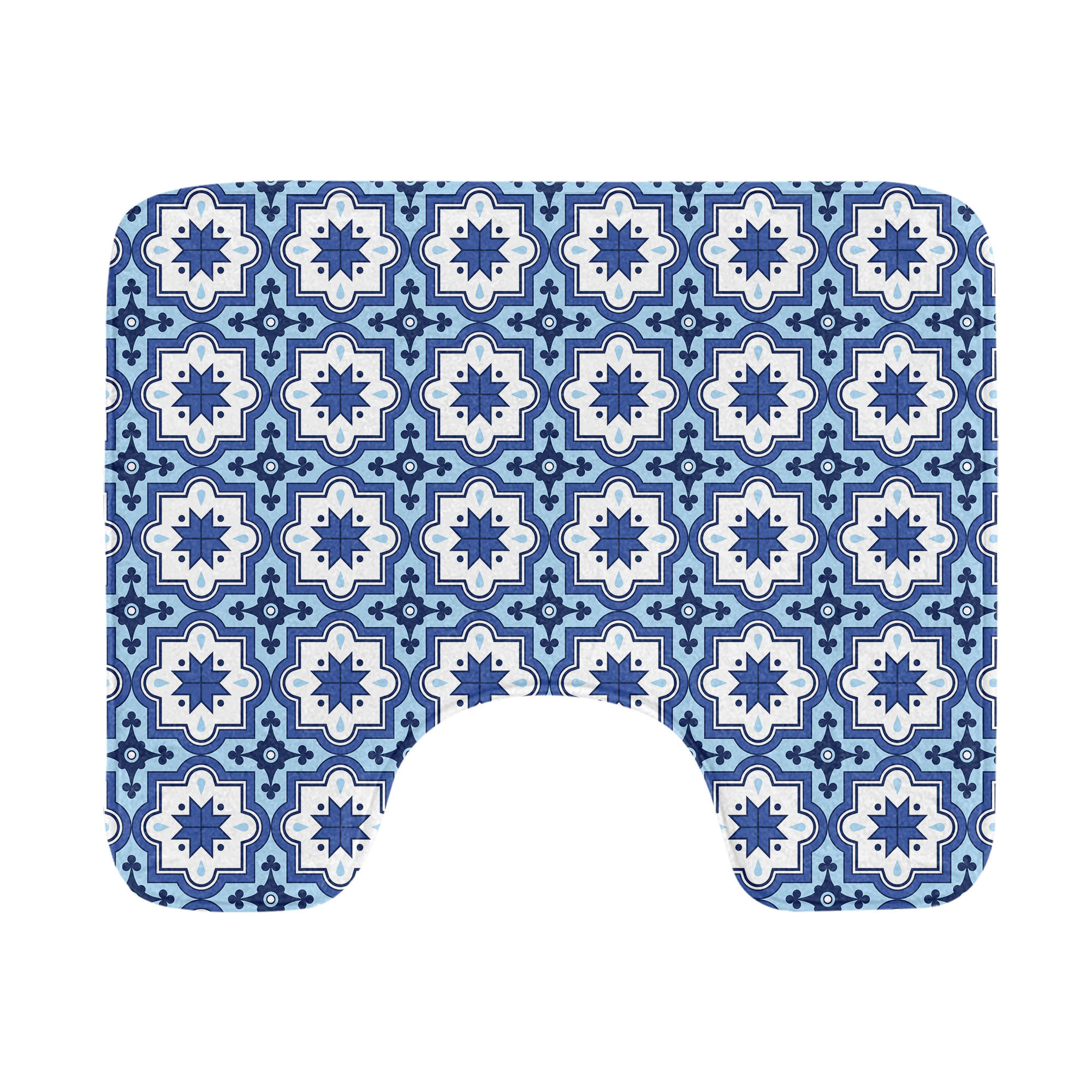 East Urban Home Navy Blue Toilet Mat U-Shape Bathroom Rug 20" Violet ...