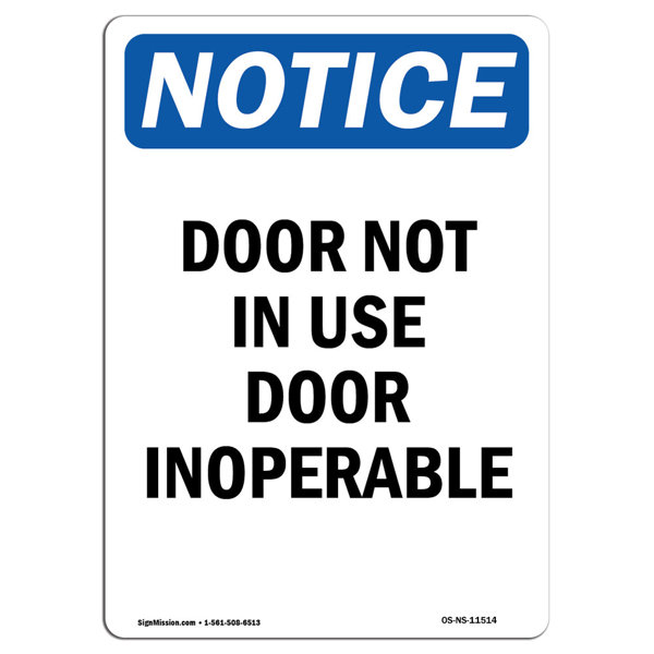 SignMission Door Not in Use Door Inoperable Sign | Wayfair