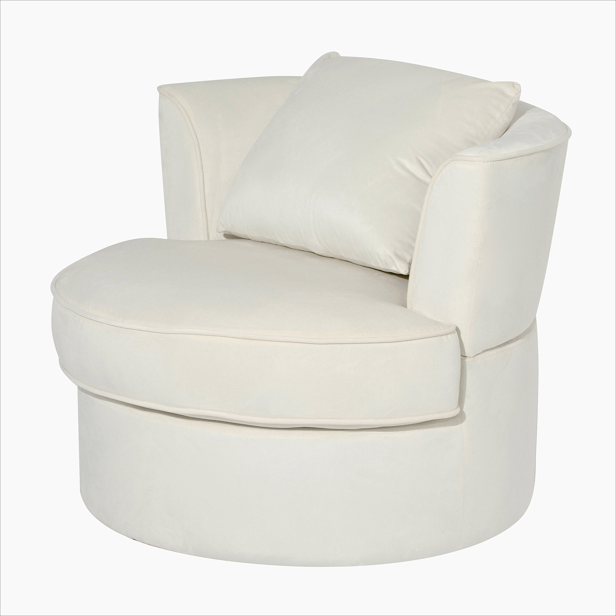 Ebern Designs Aishia 31.61 Wide Round Sofa Chair Swivel Chair Barrel ...