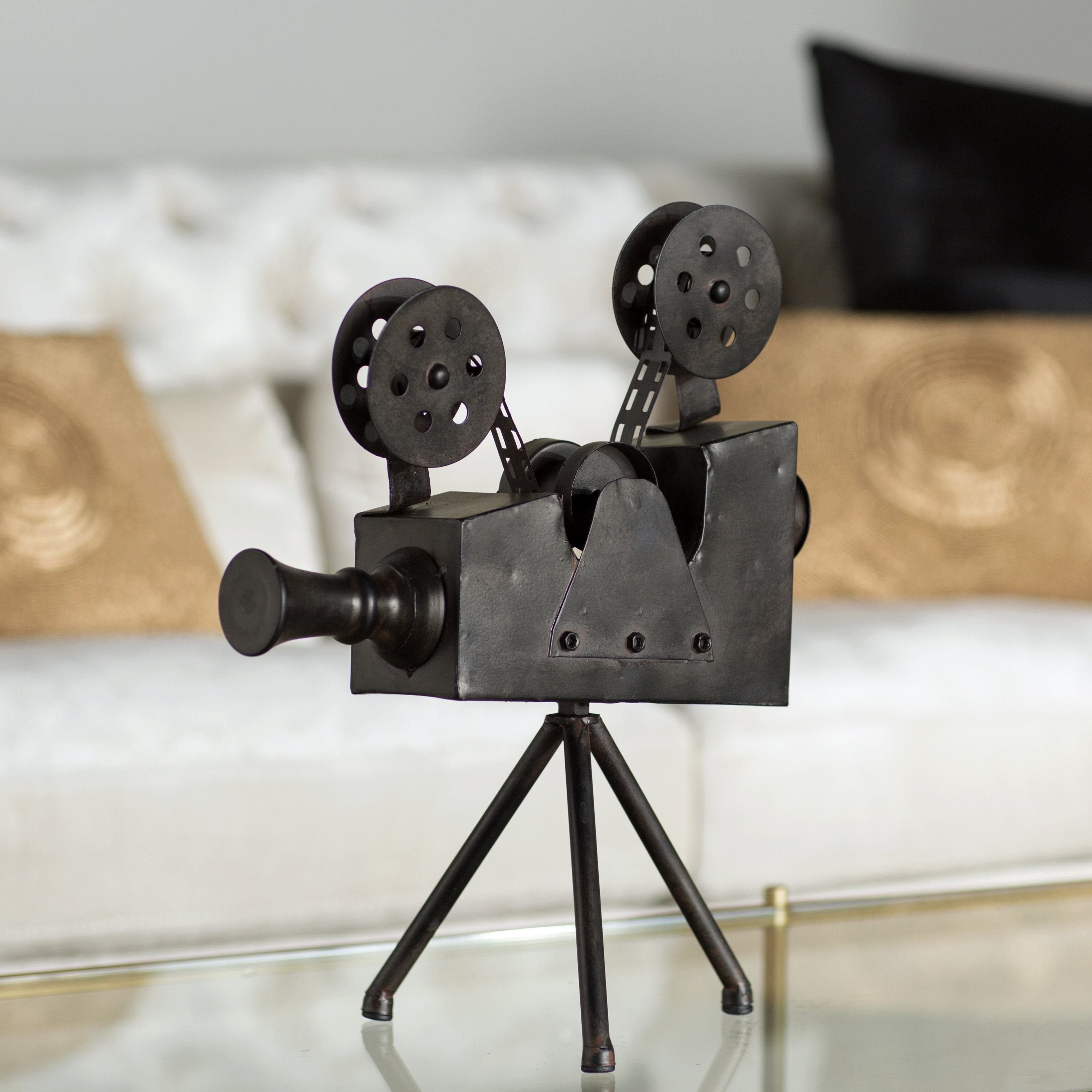 17 Stories Metal Camera Film Decorative Brown Sculpture & Reviews | Wayfair