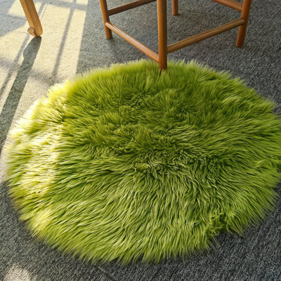 Mercer41 Round Faux Sheepskin Area Rug with Non-Slip Backing & Reviews ...