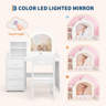 Gemma Violet Kids Vanity Desk with Mirror and Lights, Princess Wooden ...
