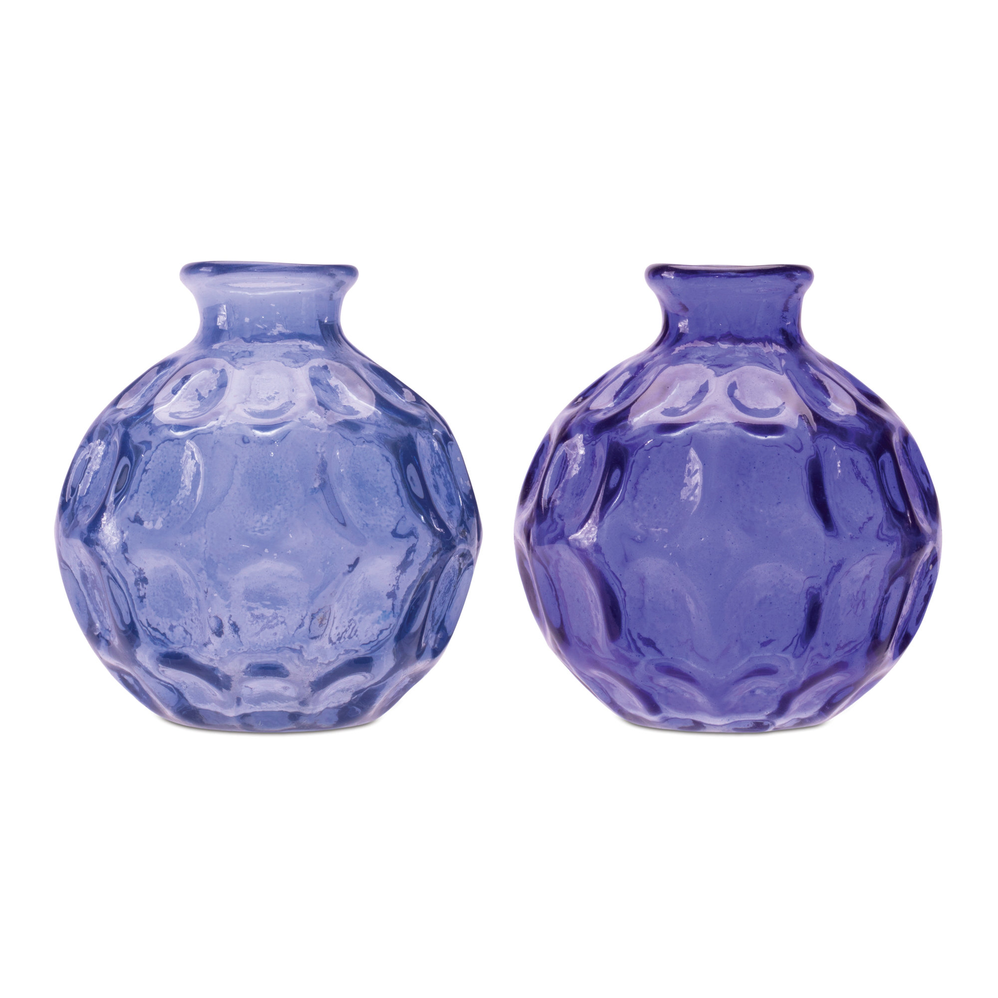 Ebern Designs Blue Bubble Glass Bud Vase (Set of 2) | Wayfair