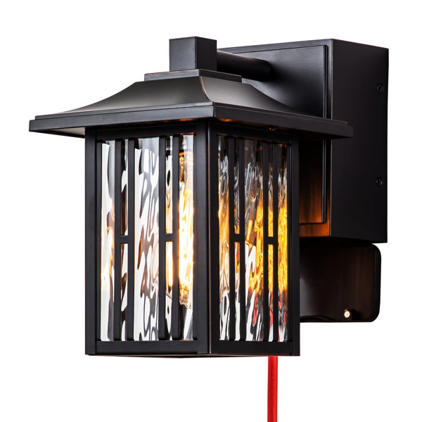 Lark Manor Outdoor Porch Lights With GFCI Outlet, Bronze Exterior ...