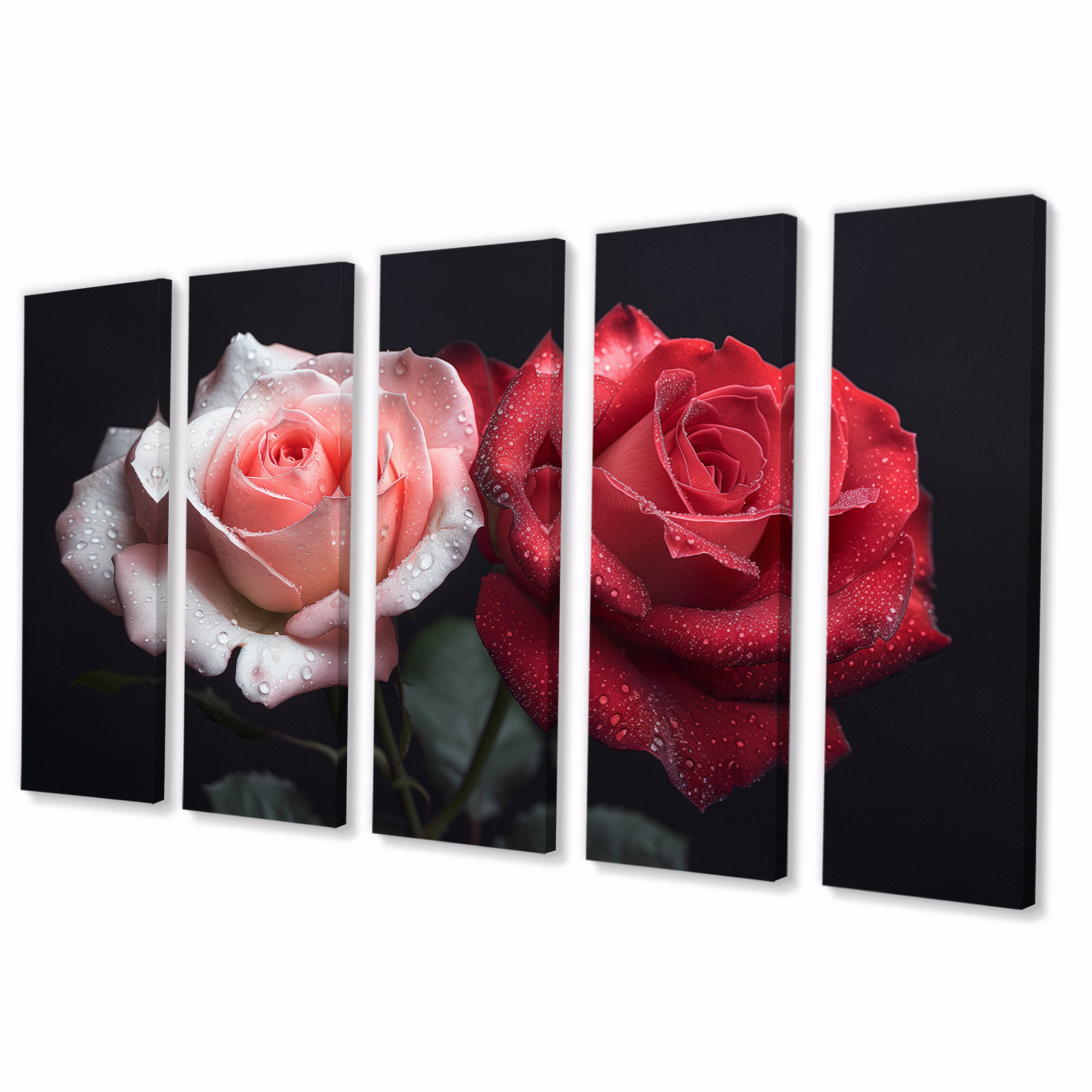 Latitude Run® Pink Red Roses Timeless Beauty - Roses Wall Decor Set ...