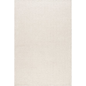 Rosecliff Heights Lockhart Handmade Flatweave Wool/Cotton Ivory Rug ...