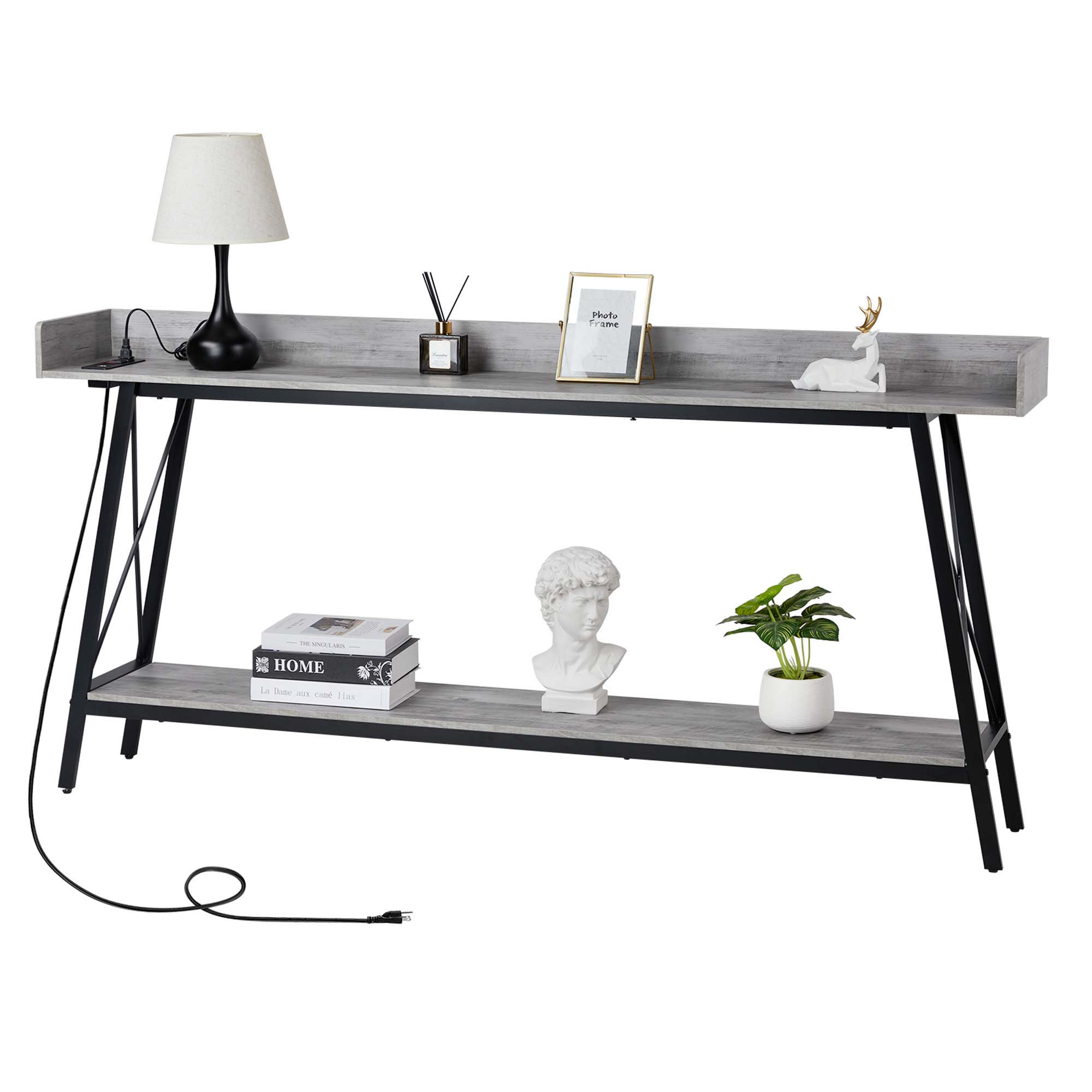 17 Stories 70.9 Inch Extra Long Console Table With 2 Power Outlets ...