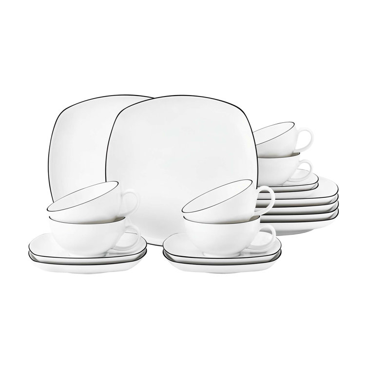 Brayden Studio Bodhan 18 Piece Porcelain Dinnerware Set - Service for 6 ...