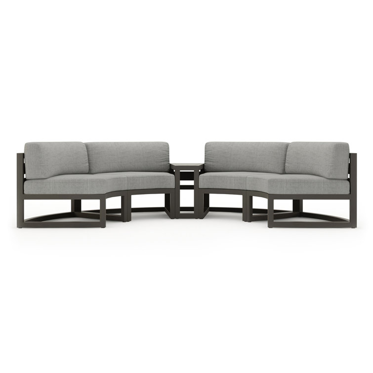 Joss & Main Bergeron Outdoor Curved Patio Sectional with Sunbrella ...