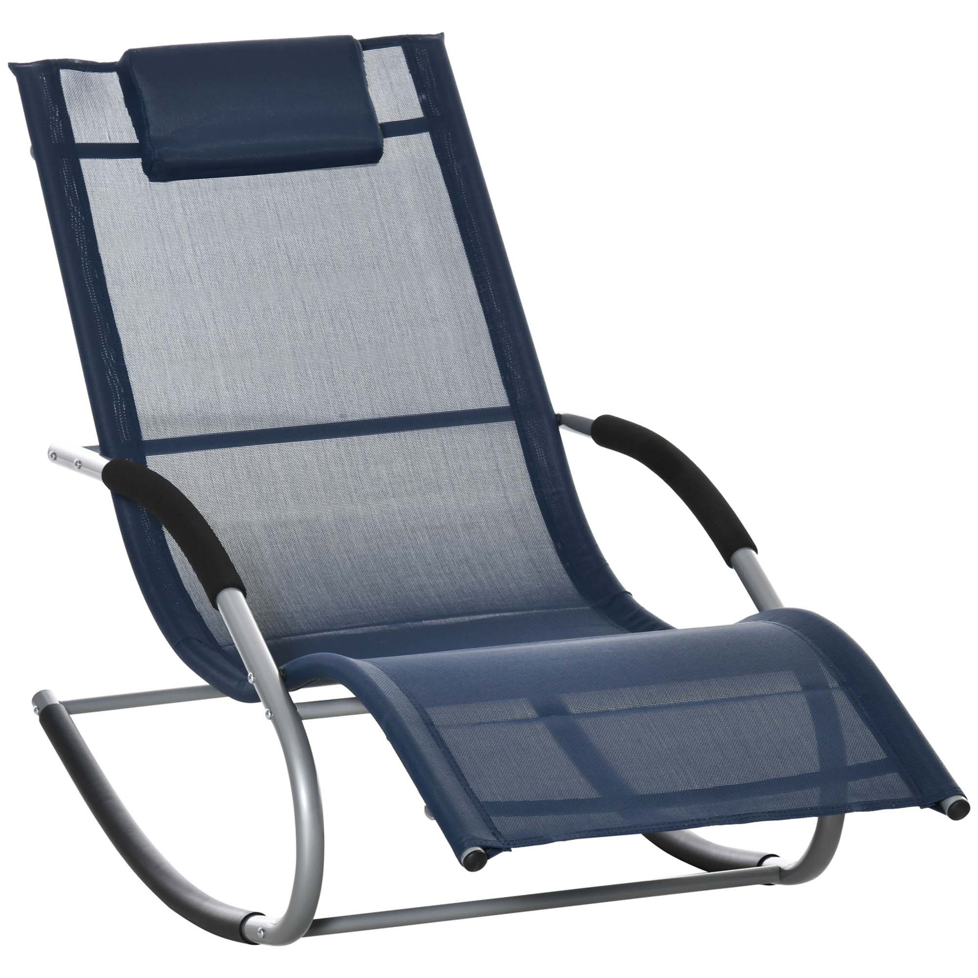 Ebern Designs Outsunny Zero Gravity Rocking Chair Outdoor Chaise Lounge ...