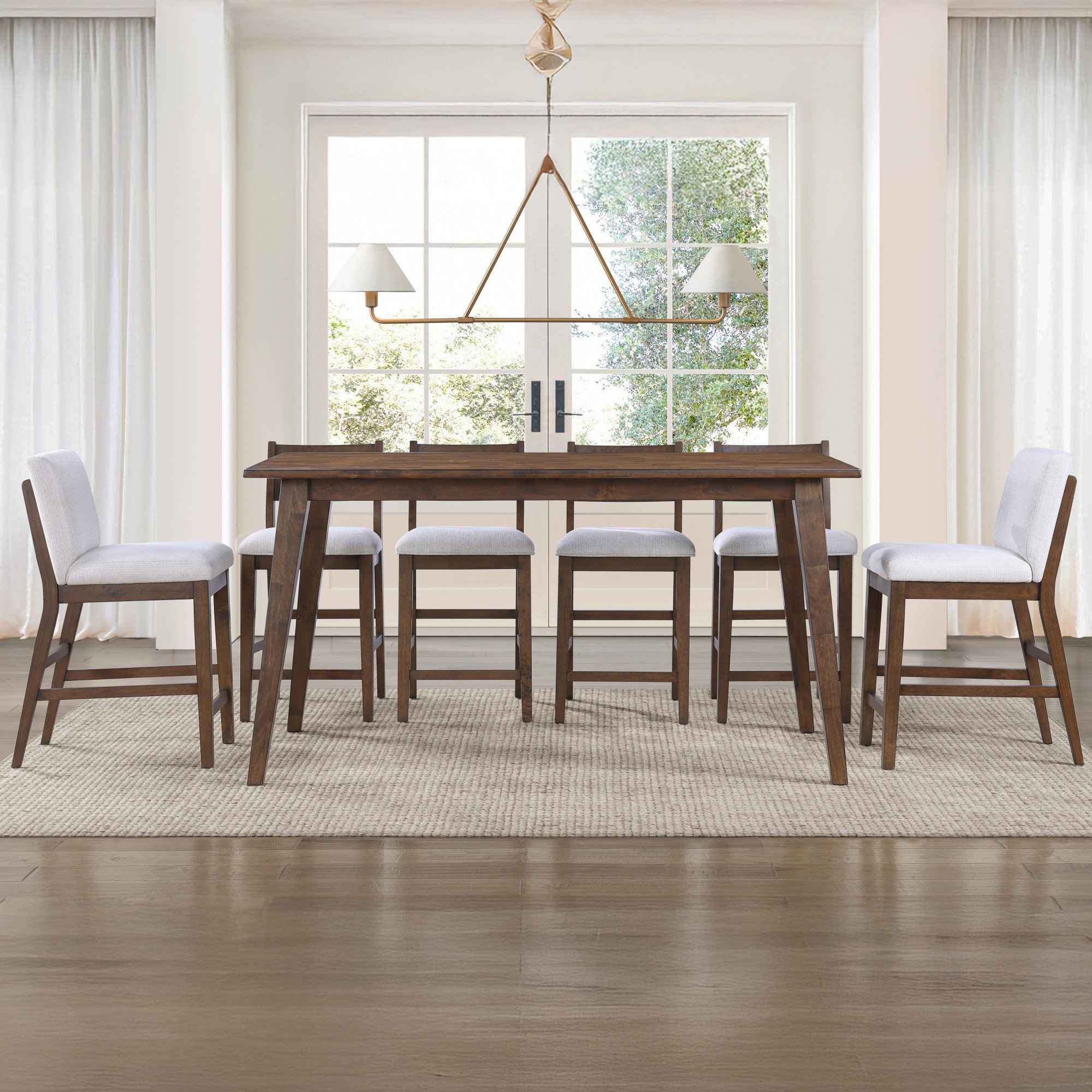 Lark Manor™ Canton Solid Wood Dining Set With Upholstered Chairs ...