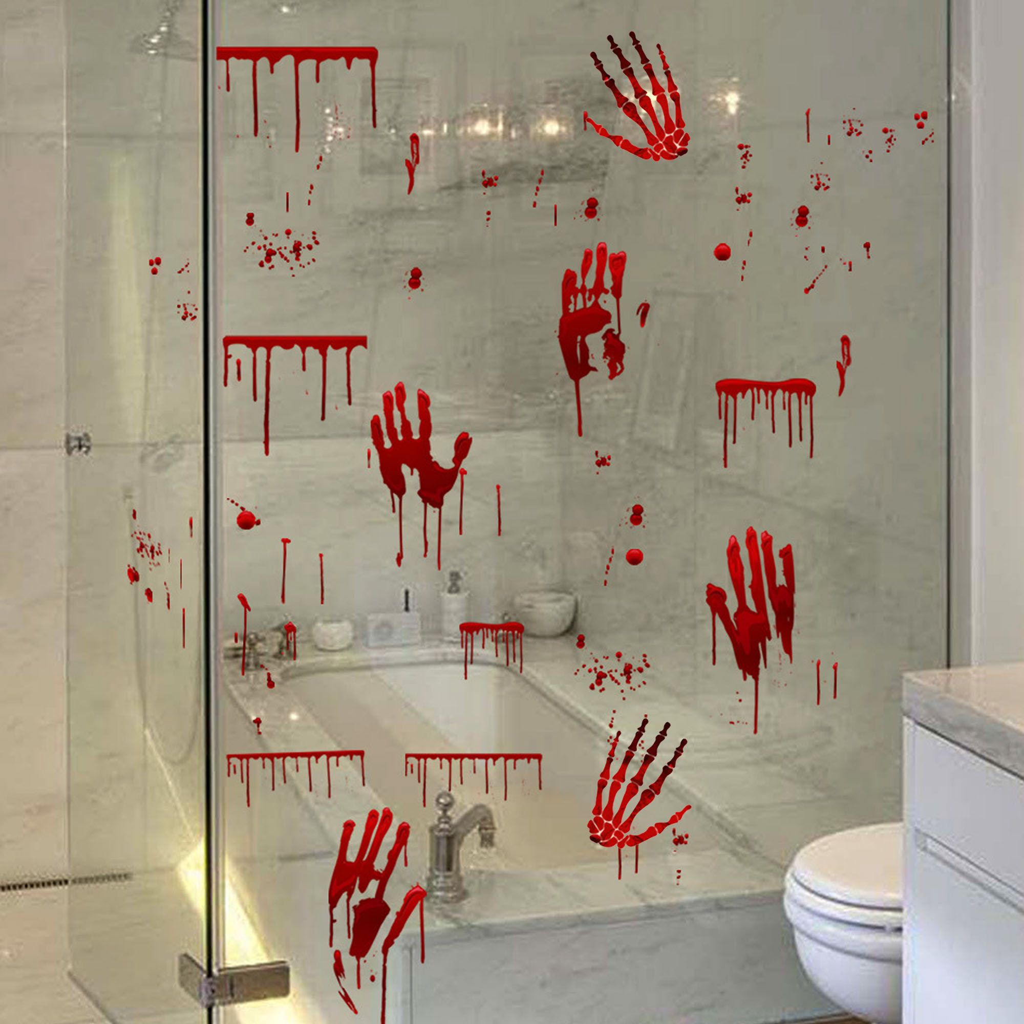 The Holiday Aisle® Halloween Decor Stickers, Scary Handprints, Ghost ...