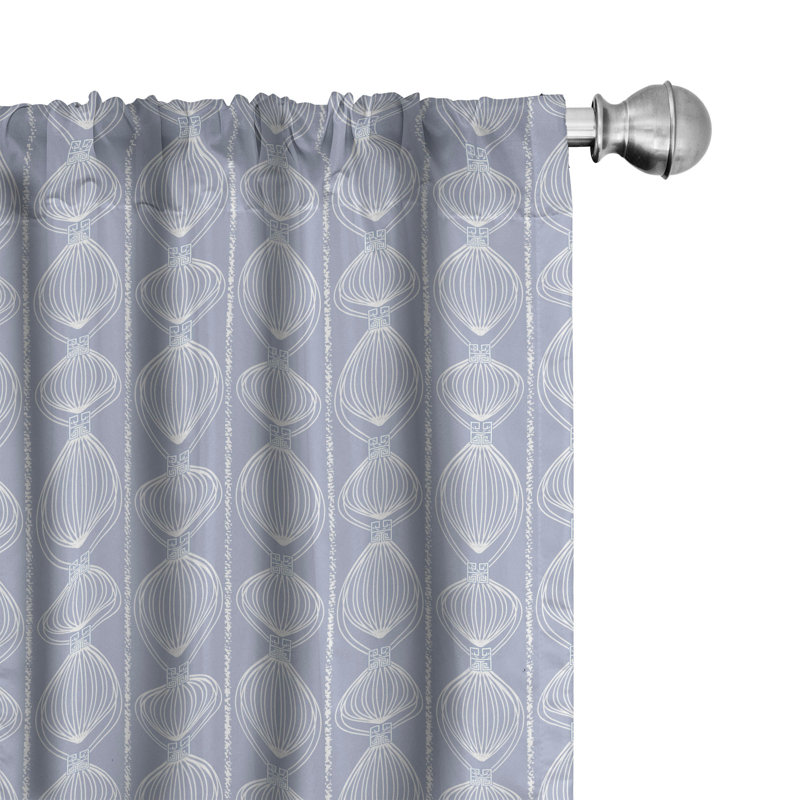 East Urban Home Abstract 4-Panel Curtains, Oval Shaped Ellipse Rounds ...