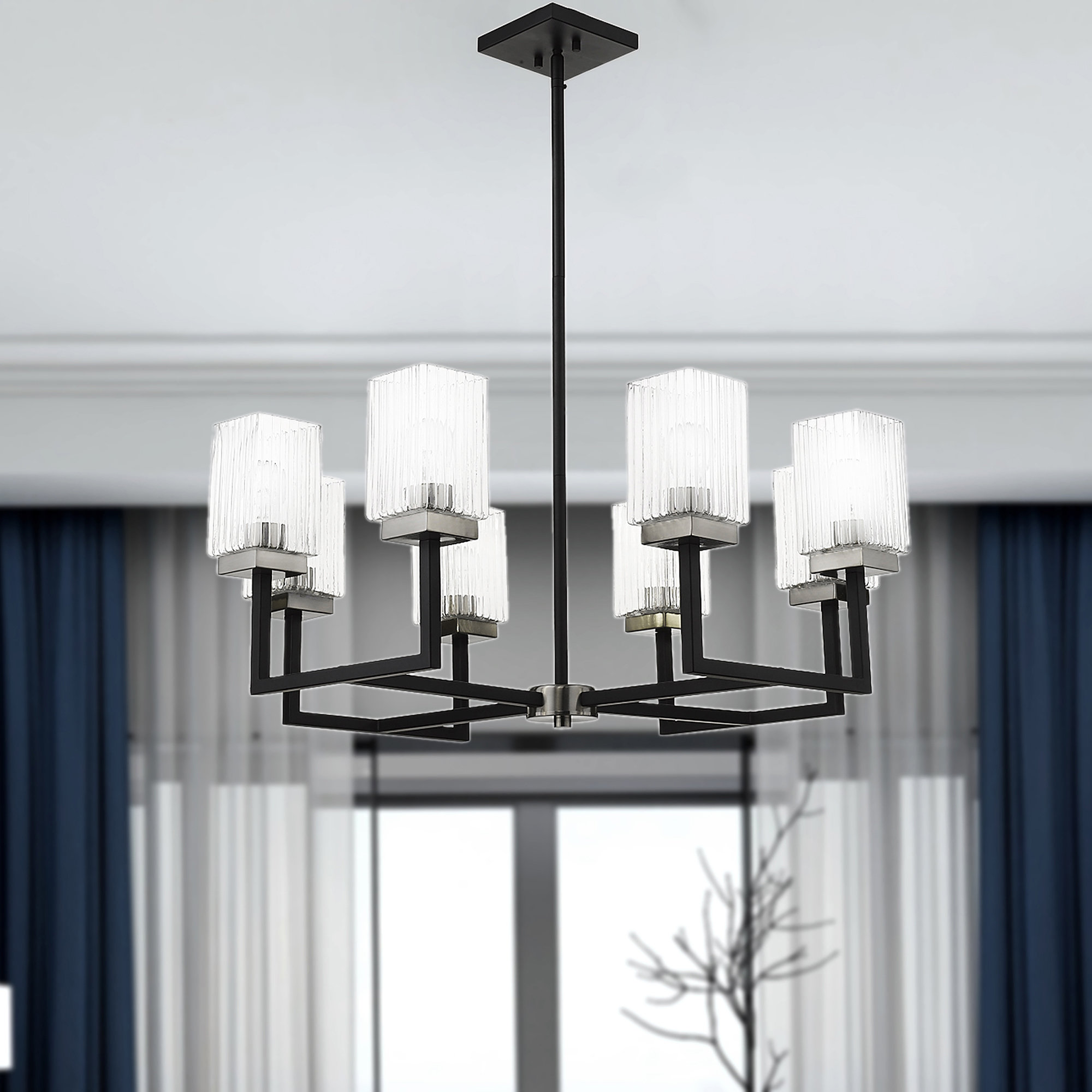 Latitude Run® Dolph 8 - Light Statement Modern Linear Chandelier | Wayfair