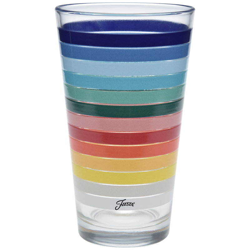 Fiesta All Colors Stripes 16-ounce Cooler Glass | Wayfair