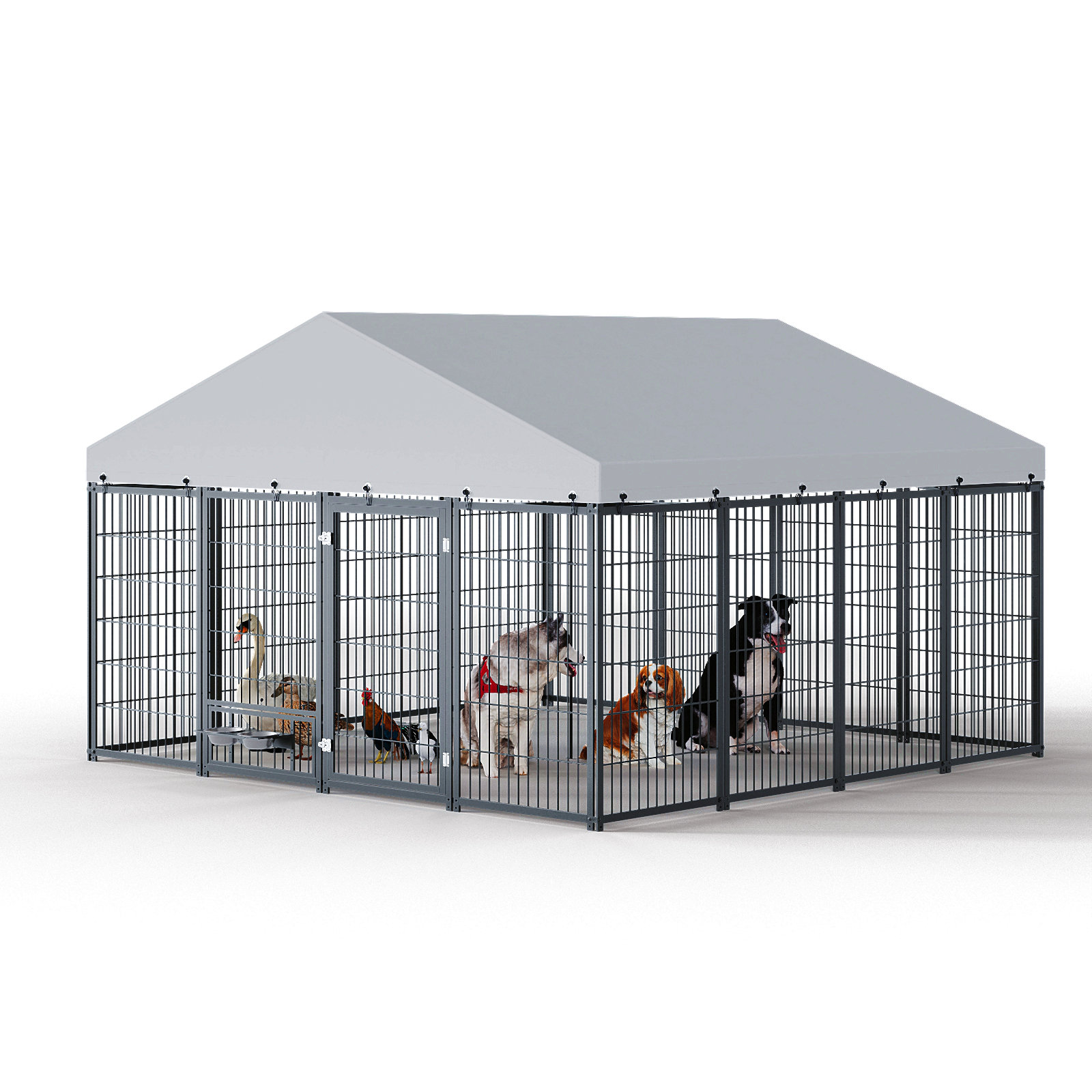 17 Stories Large Dog Kennel Outdoor Pet Pens Dogs Run Enclosure Animal ...
