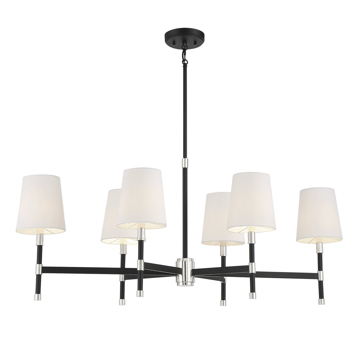 Ebern Designs Timiki 6-Light Linear Chandelier In Matte Black With Warm ...
