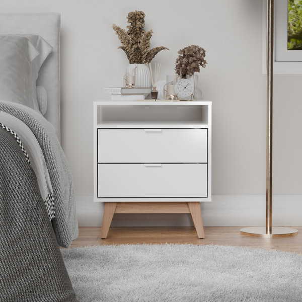 George Oliver Norlin 2-Drawer Nightstand Set – Modern Bedside Tables ...