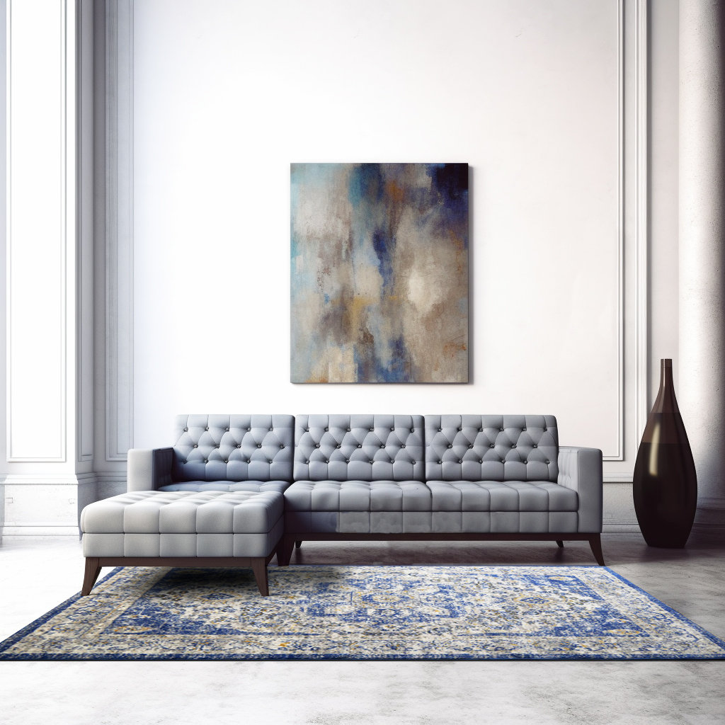 Bungalow Rose Cristien Performance Navy/gray Oriental Area Rug ...