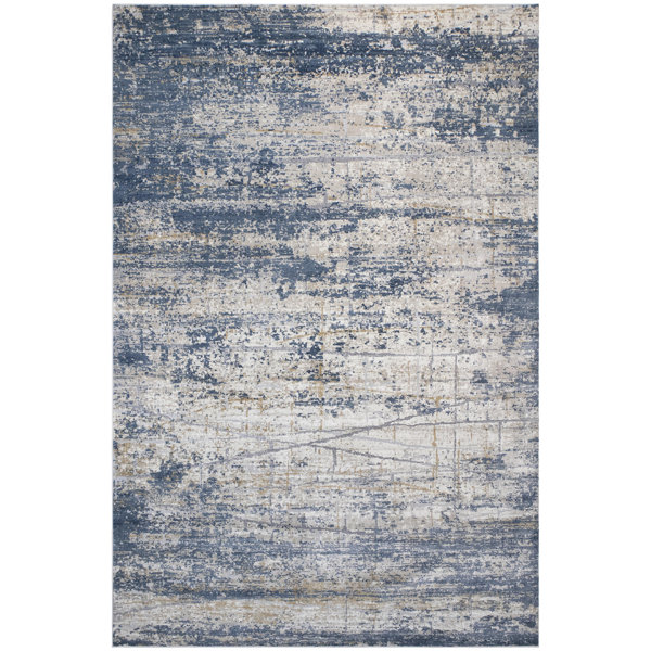 17 Stories Performance Light Gray/Off White Rug | Wayfair