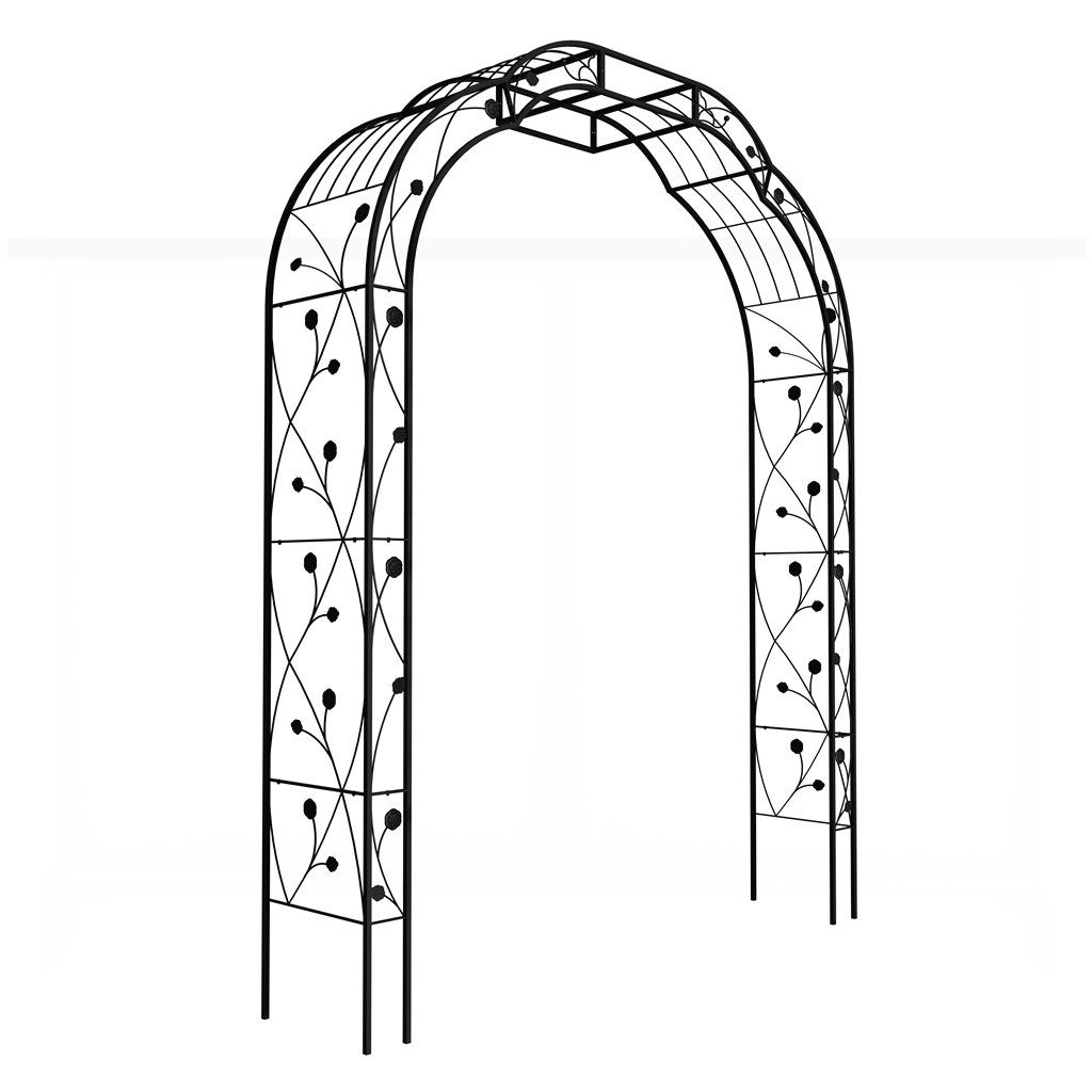 Winston Porter Metal Garden Arch W74.4'' x H98.4'' Garden Arbor Trellis ...