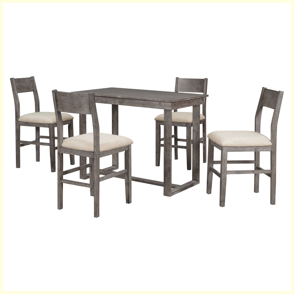 Lark Manor™ Farmhouse 5-Piece Dining Table Set with 1 Rectangular ...