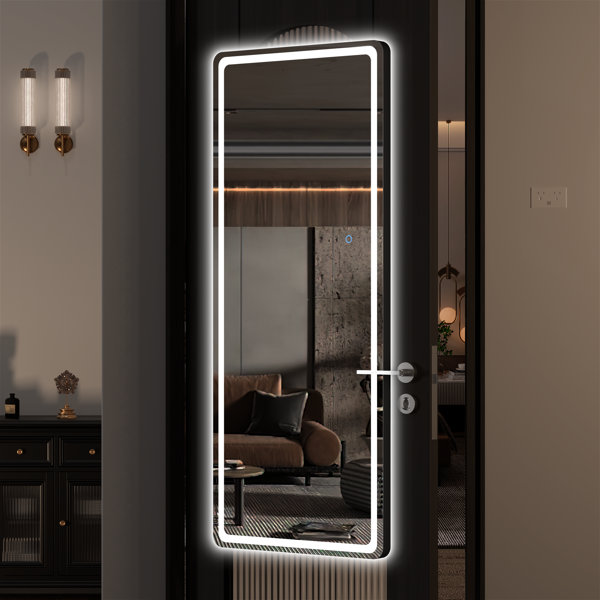Wrought Studio Gizzelle Flat Lighted Full Length Mirror & Reviews ...