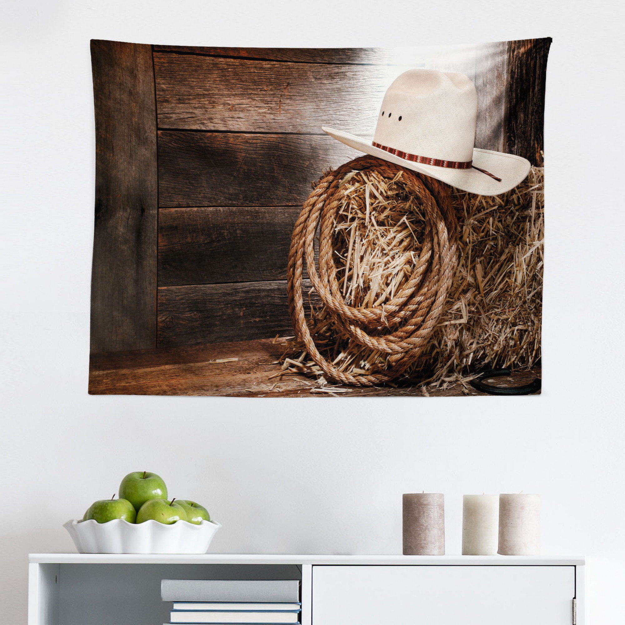 East Urban Home Western Tapestry, American West Rodeo Hat Traditional ...