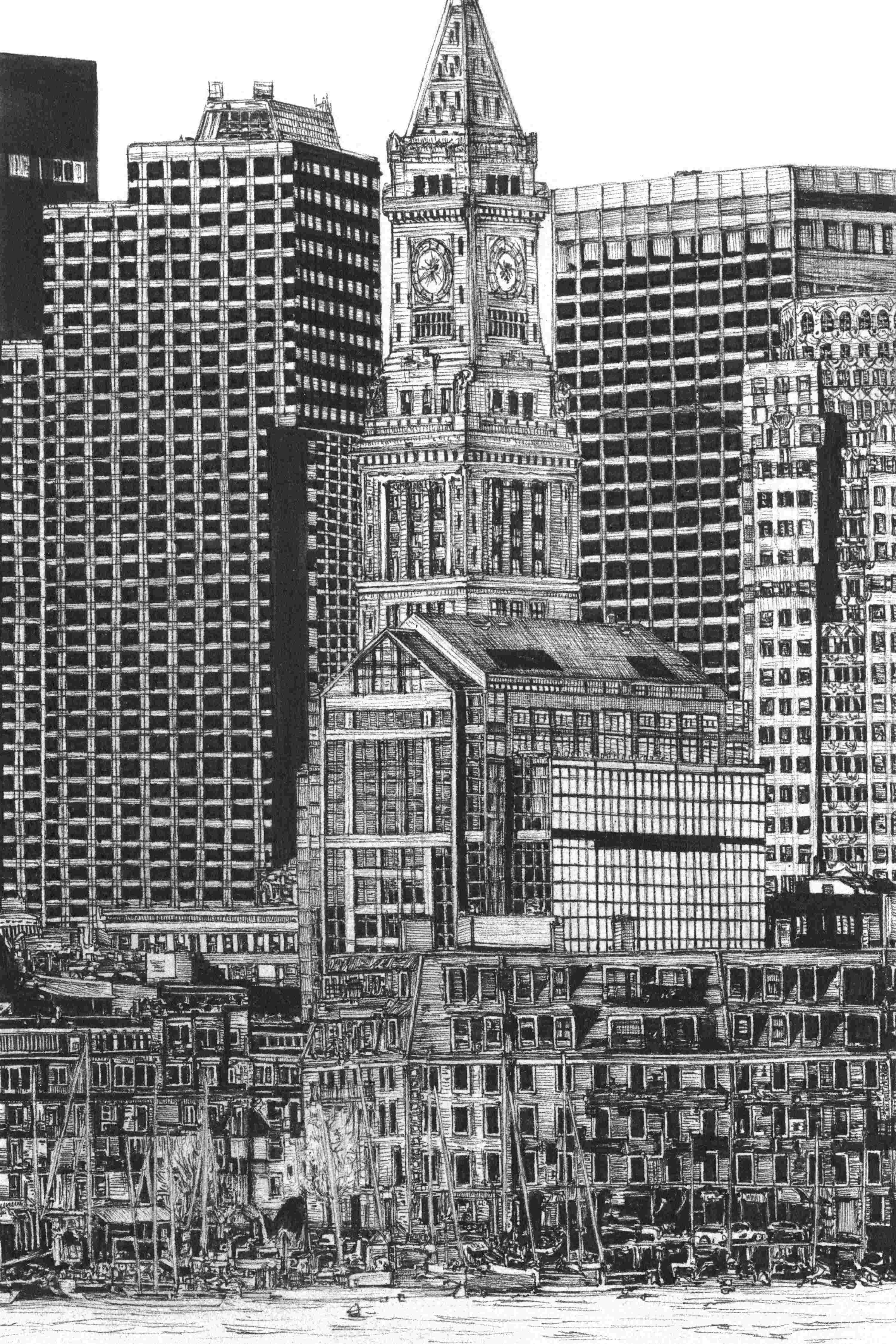 Latitude Run® B&W US Cityscape-Boston | Wayfair