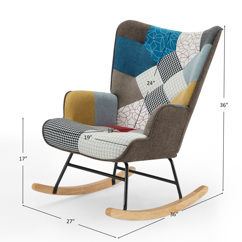 George Oliver 27" Wide Upholstery Rocking Chair/Nursery Glider With ...