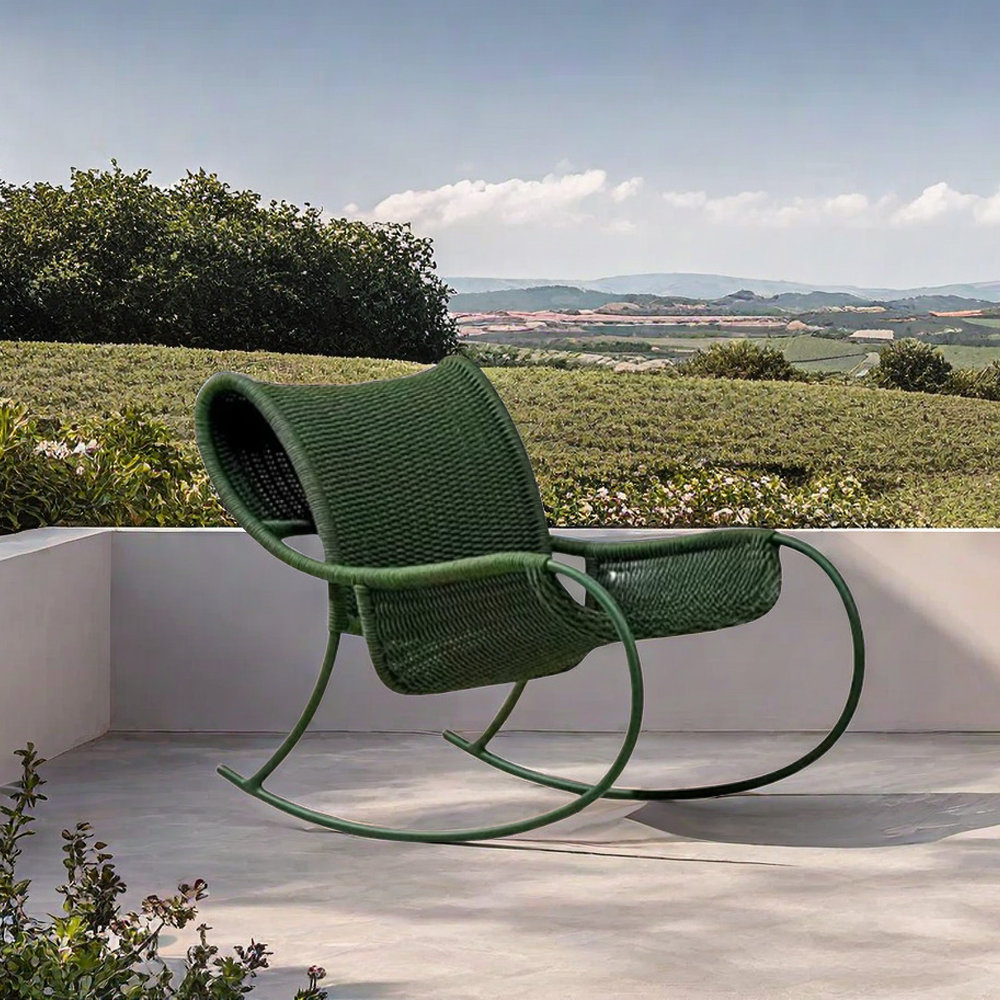 Elegant Home Furnishings.s Outdoor Braided Aluminum Alloy Rocking Chair ...