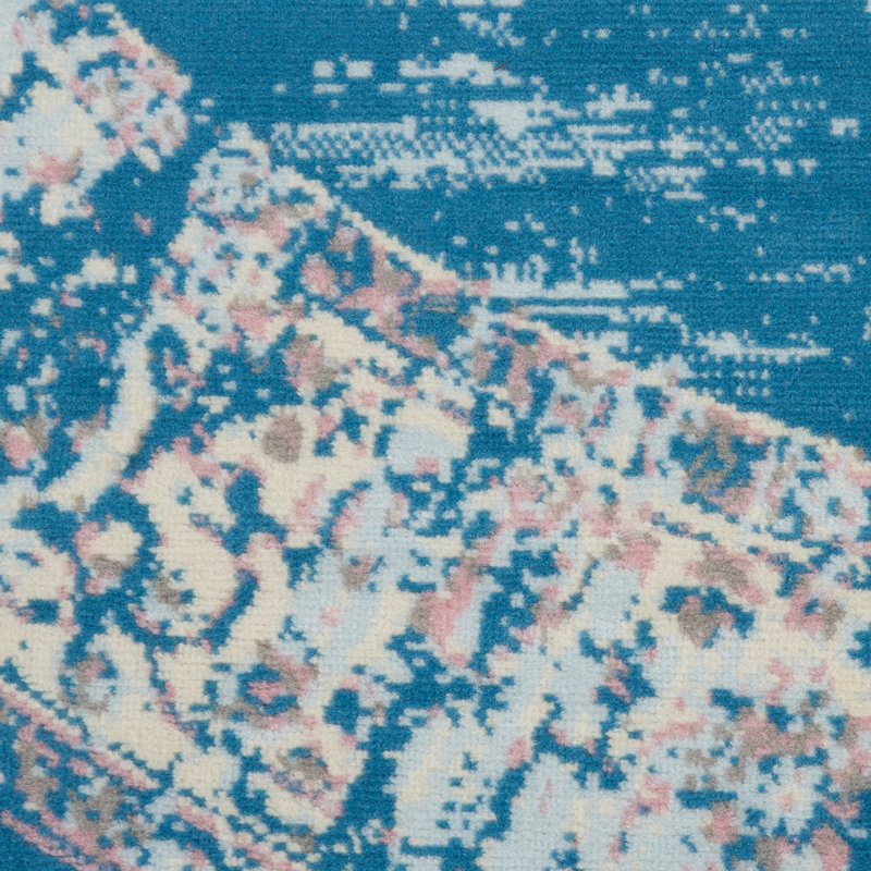 Bungalow Rose Burnie Oriental Blue/Ivory Area Rug & Reviews | Wayfair