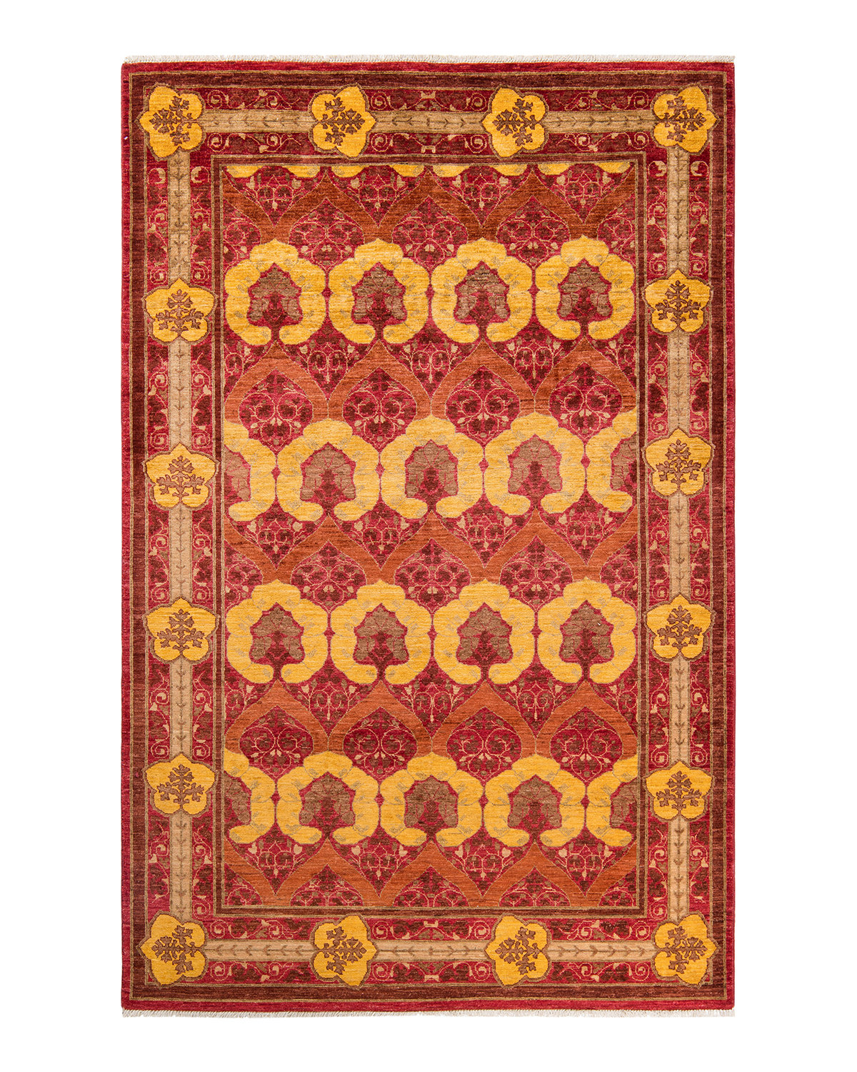 Solo Rugs Arts & Crafts One-of-a-Kind Hand-Knotted Red Area Rug 5'10" x ...