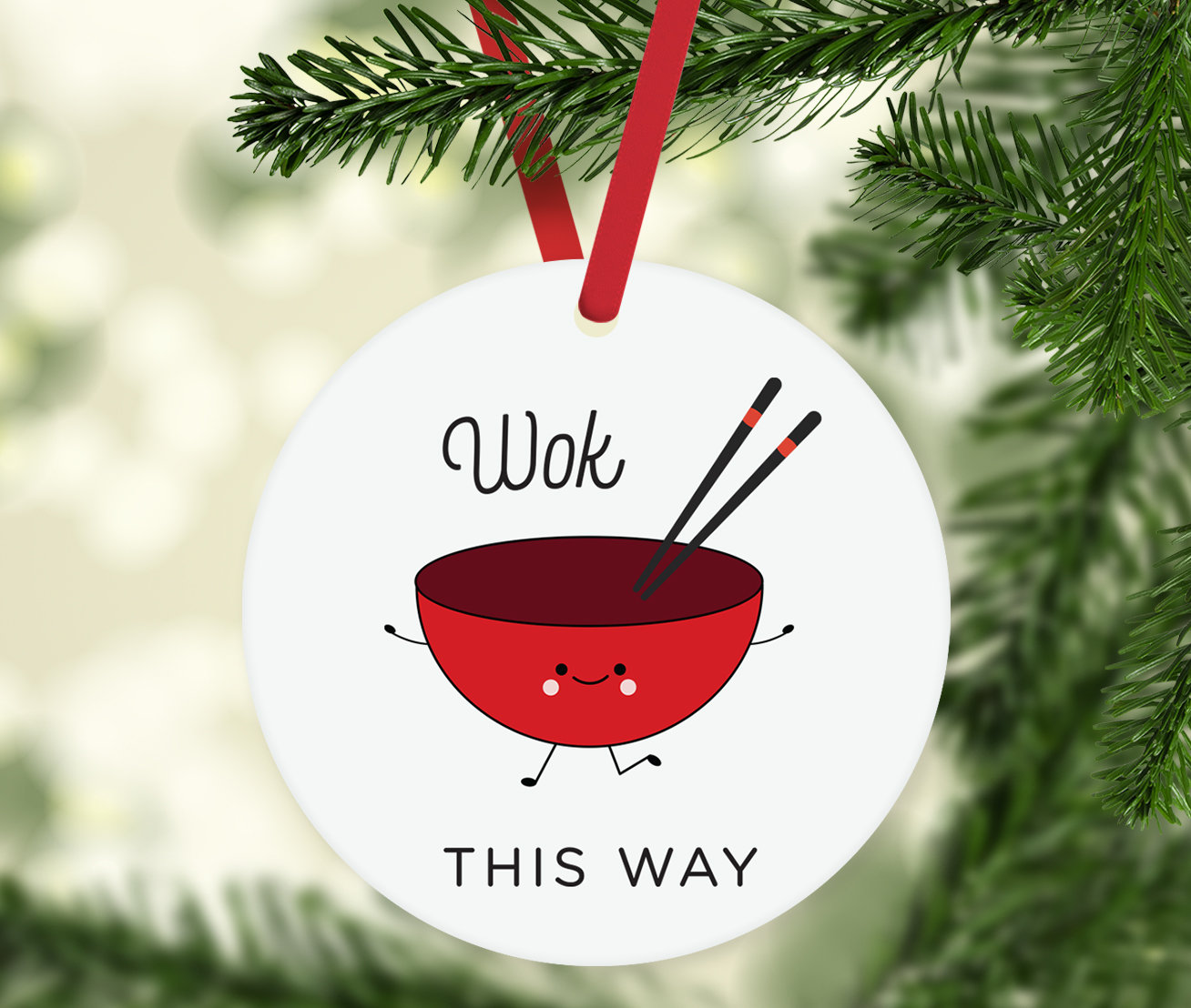 The Holiday Aisle® Funny Food Pun Chopsticks Ball Ornament | Wayfair