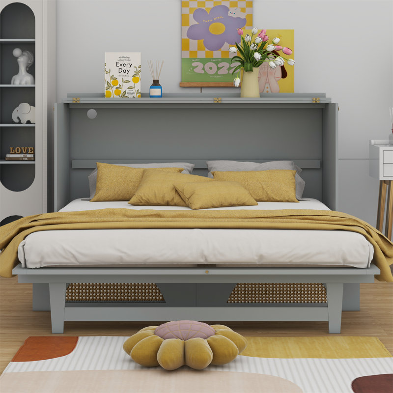 Latitude Run® Murphy Bed With Large Drawer,USB Ports And Outlets | Wayfair