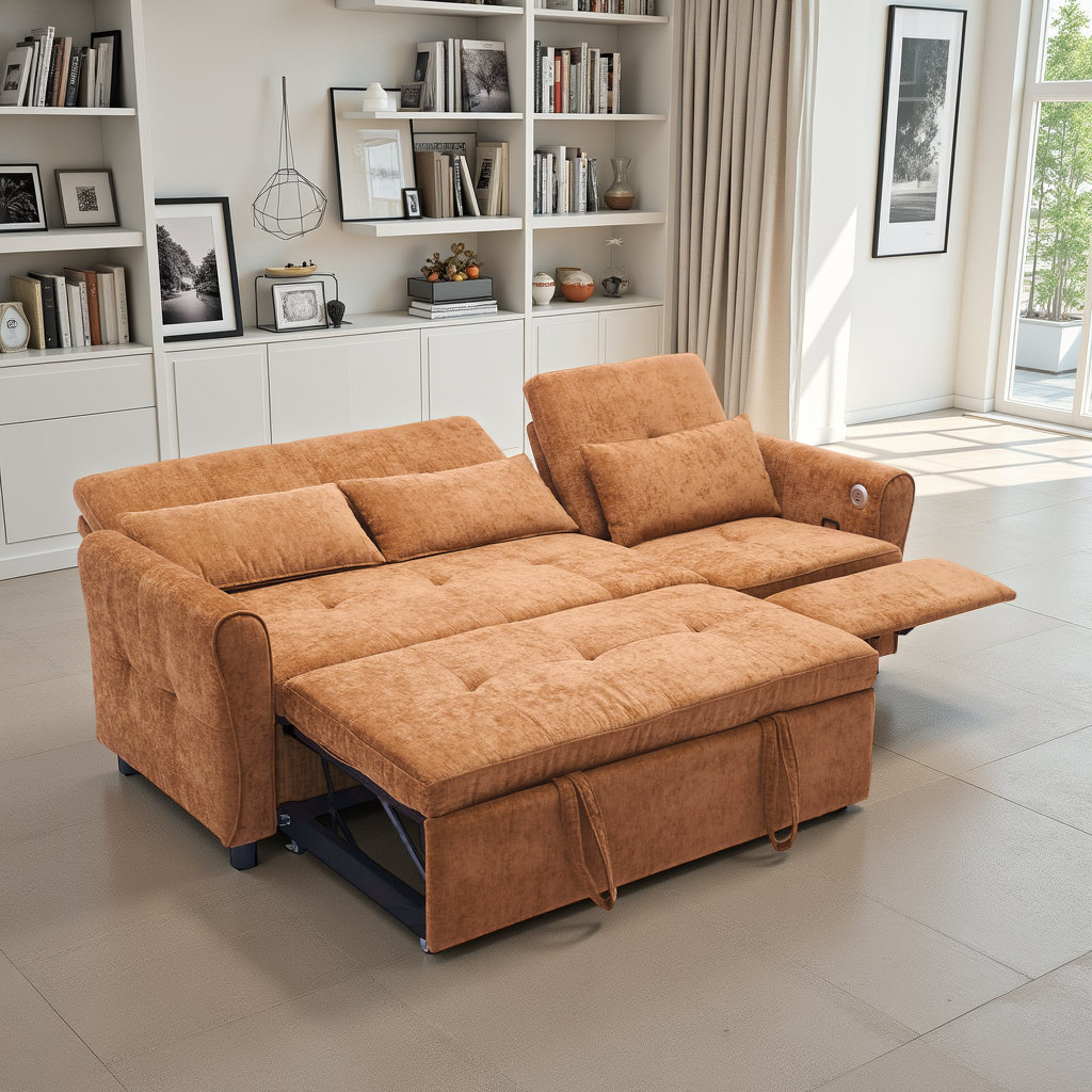 Lark Manor™ 3-in-1 Convertible Sofa Bed with Reversible Recliner – 82 ...