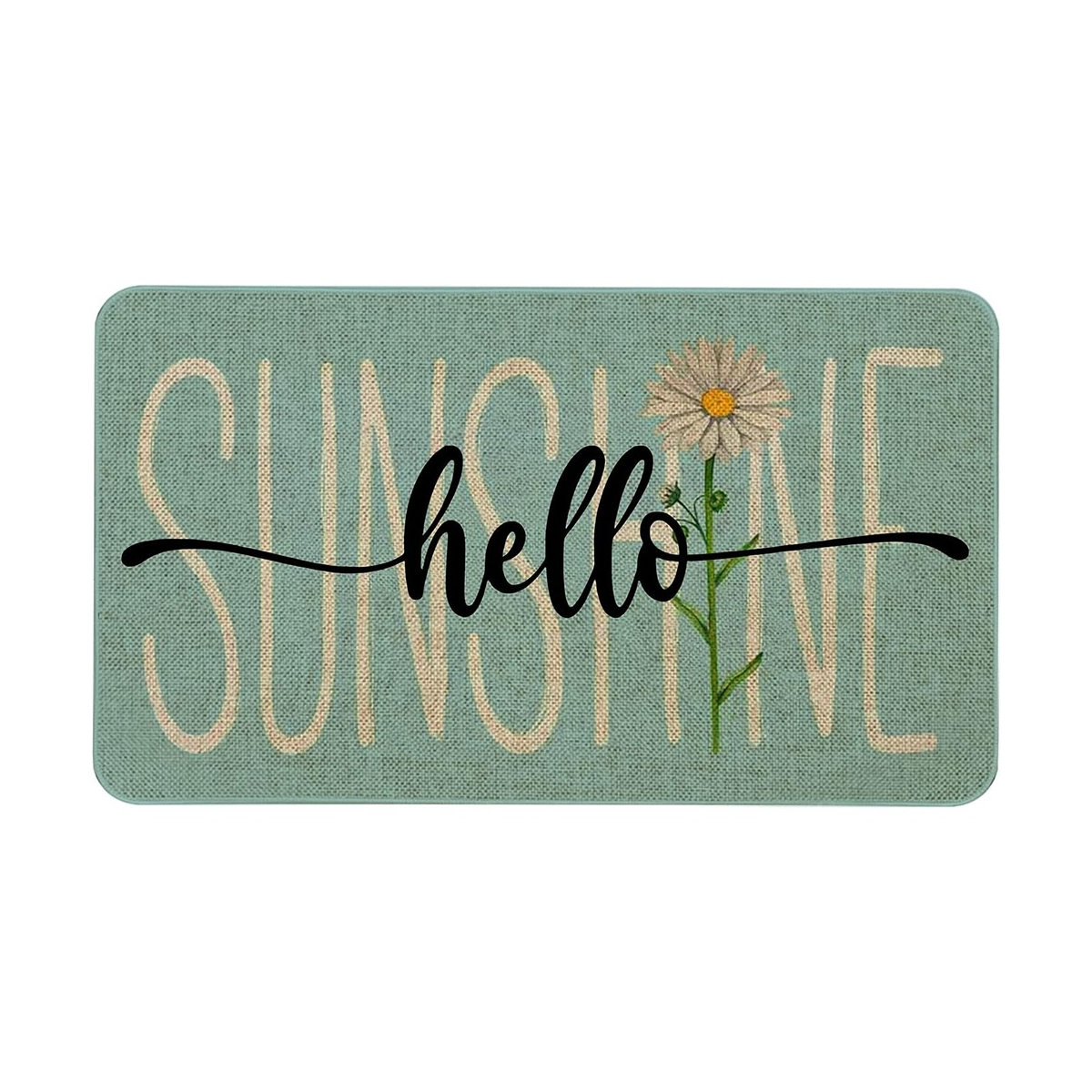 August Grove® Hello Sunshine Daisy Door Mat - Multi-Color Non-Slip ...