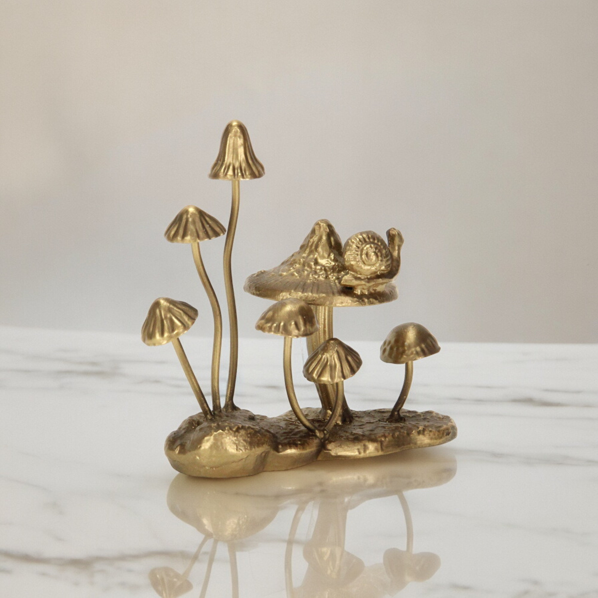 Rosdorf Park Hareton Cast Iron Gold Mushroom Table Accent | Wayfair