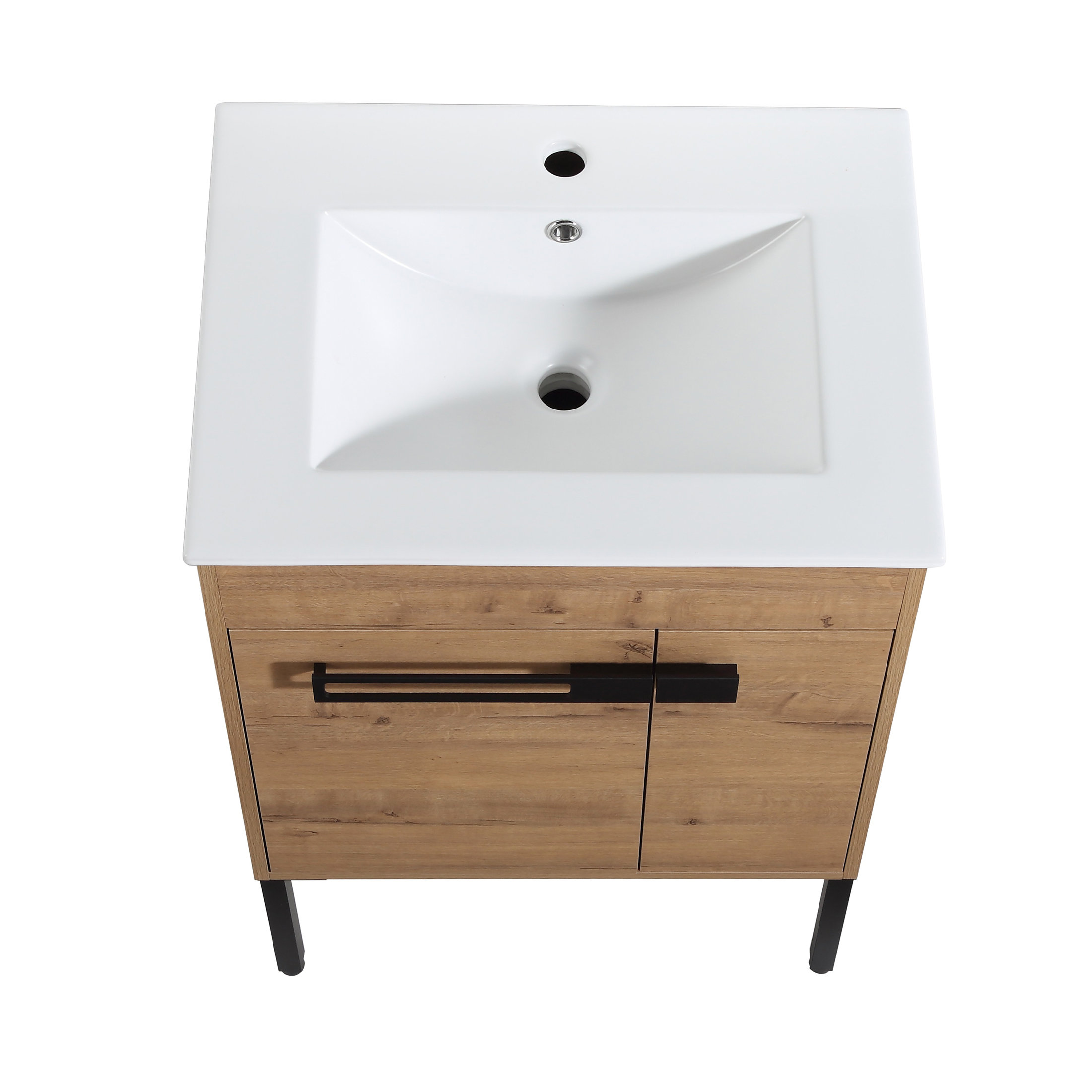 Taroo Clocks 24 Inch Bathroom Vanity With Sink, Freestanding Bathroom ...